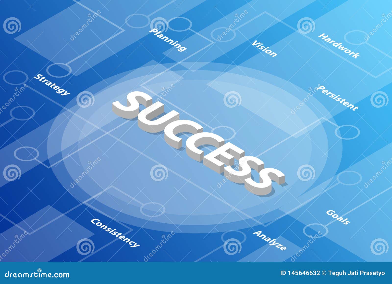 Success Words Isometric 3d Word Text Concept with Some Related Text and ...