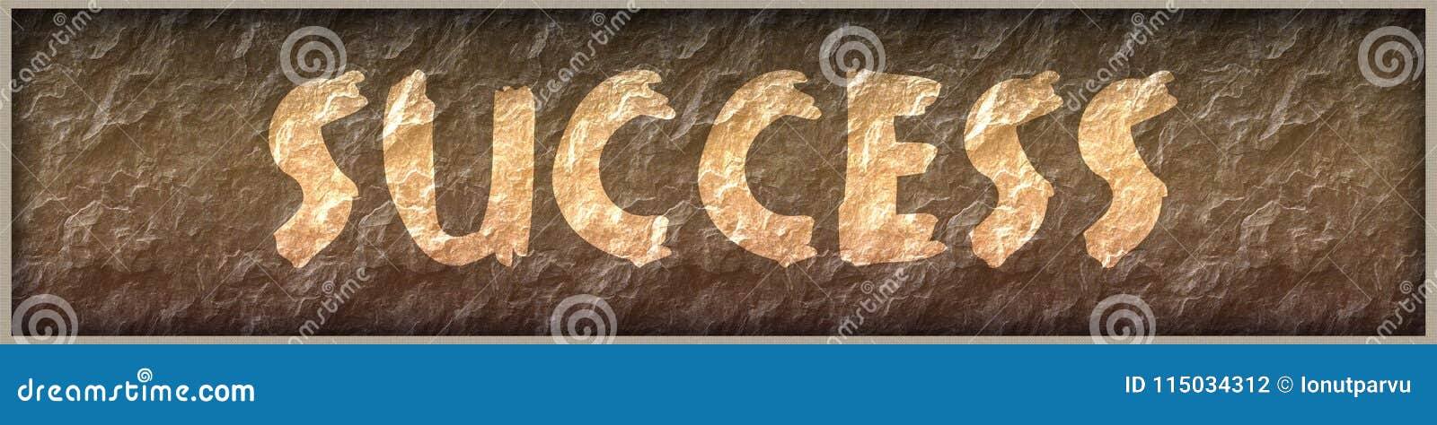 SUCCESS Written with Paint on Rock Panel Background Stock Illustration ...