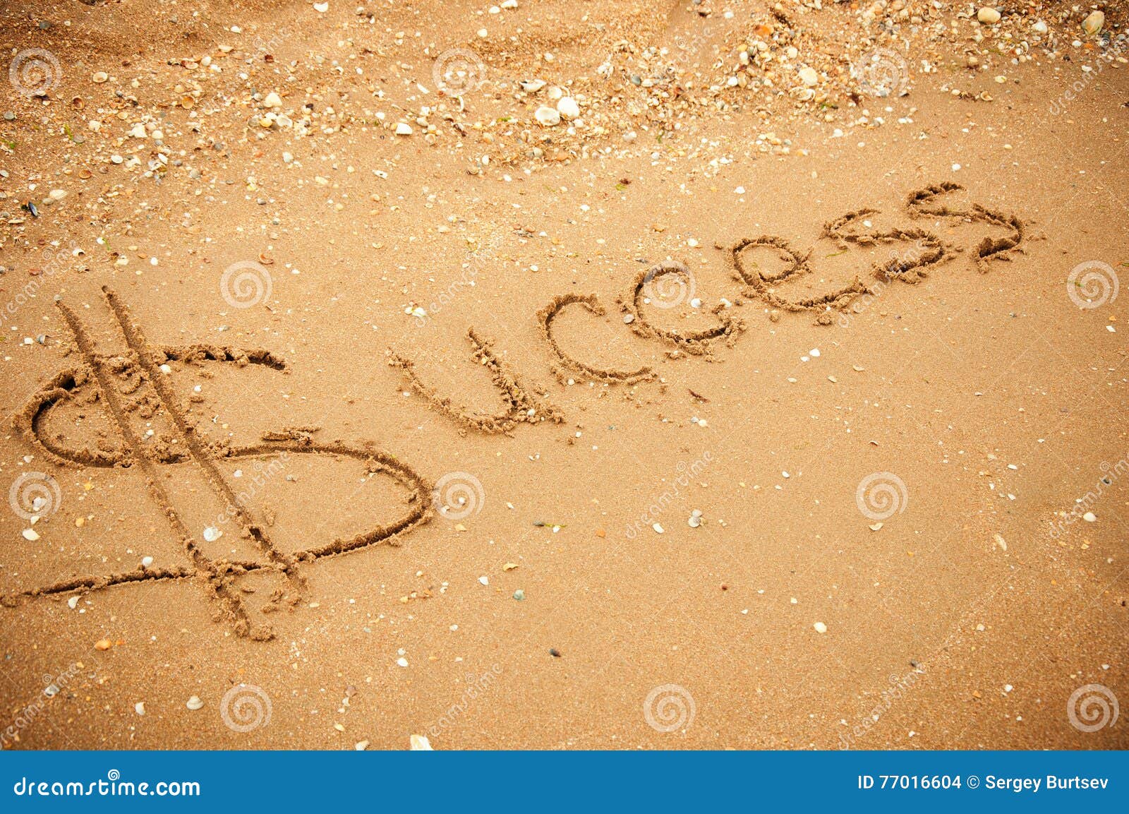 Success Written in the Sand Stock Photo - Image of beach, nature: 77016604