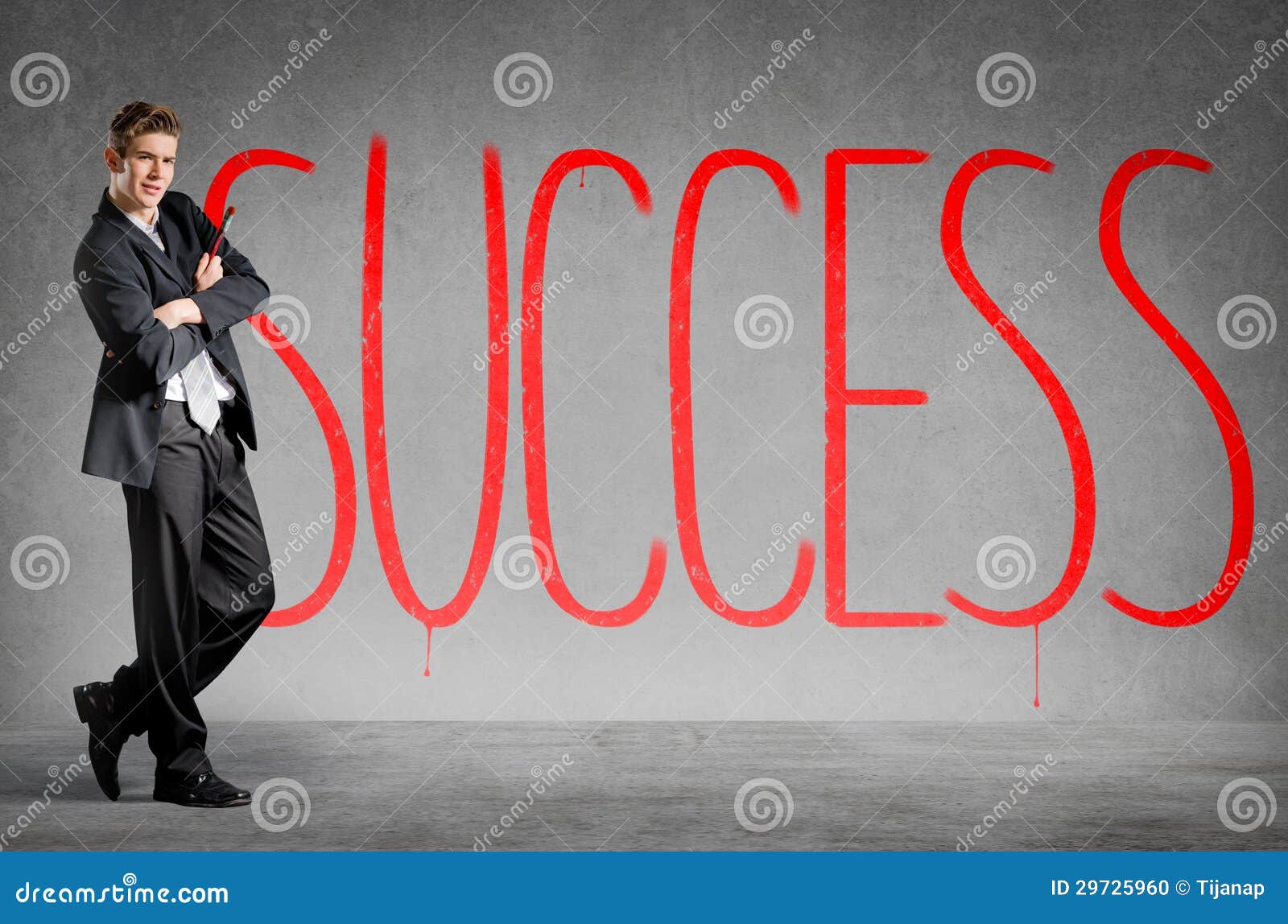 Success written on a wall stock photo. Image of adult - 29725960