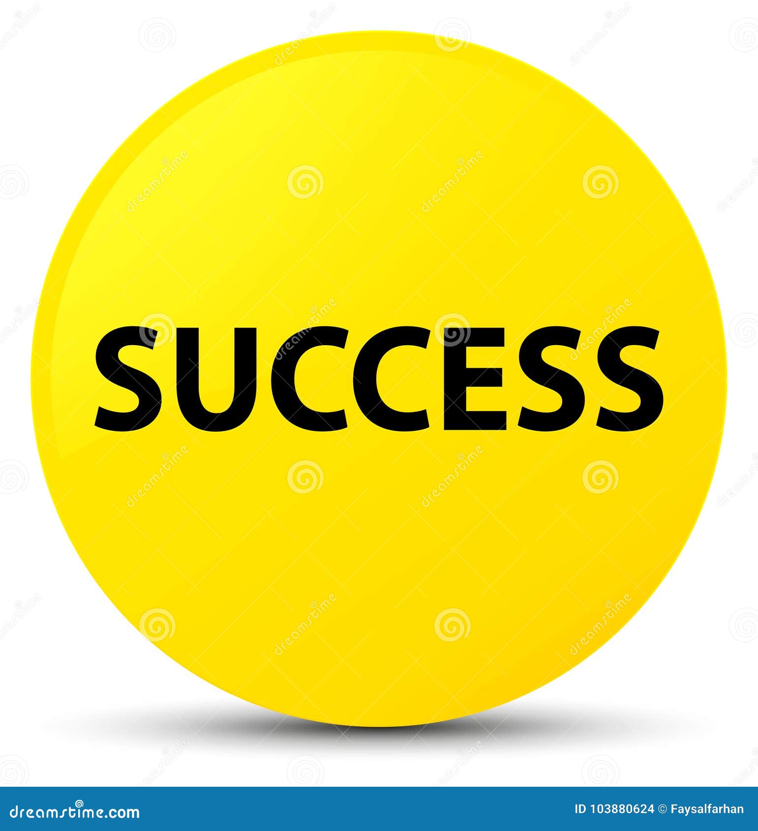 Success Yellow Round Button Stock Illustration - Illustration of button ...