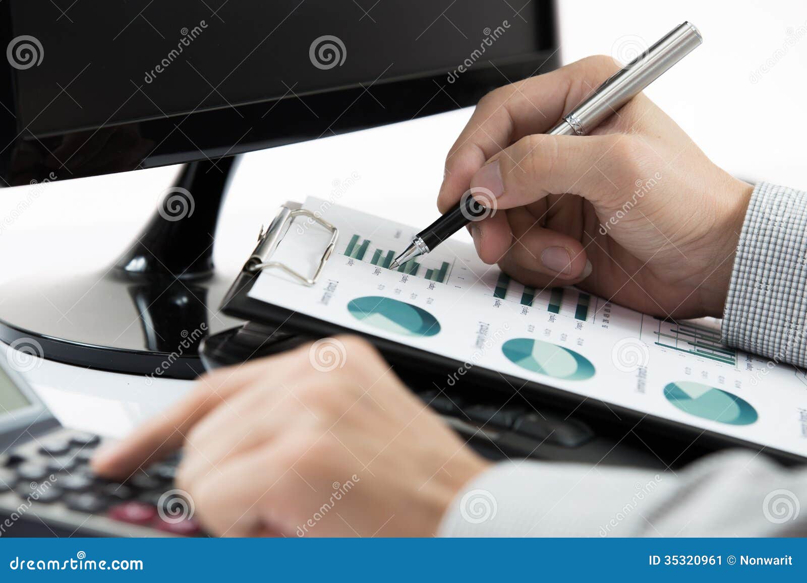 Successful Accountant Working Stock Image - Image of business, handsome ...