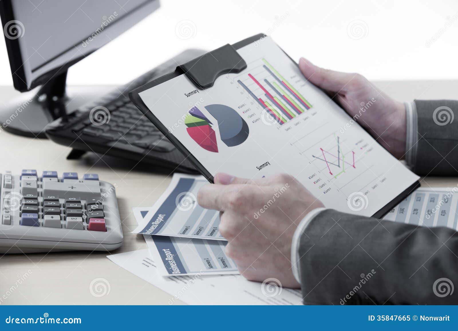 Successful Accountant Working Stock Image - Image of chart, graph: 35847665