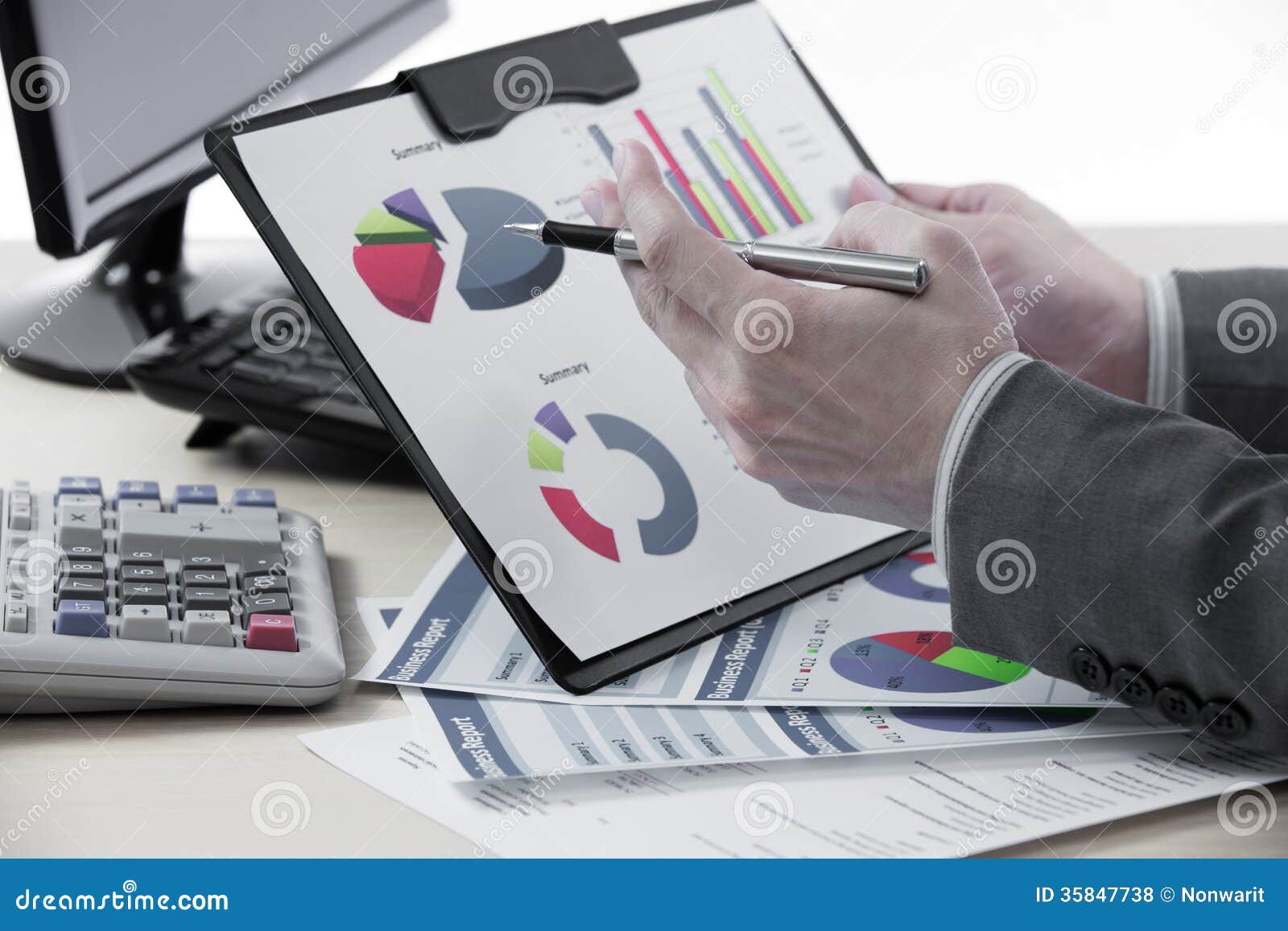 Successful Accountant Working Stock Photo - Image of business, chart ...