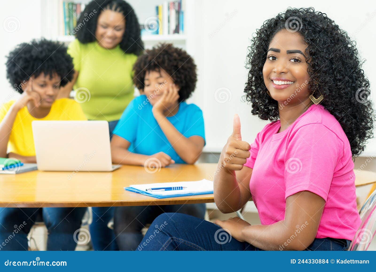 Successful African American Computer Science Student with Group of ...