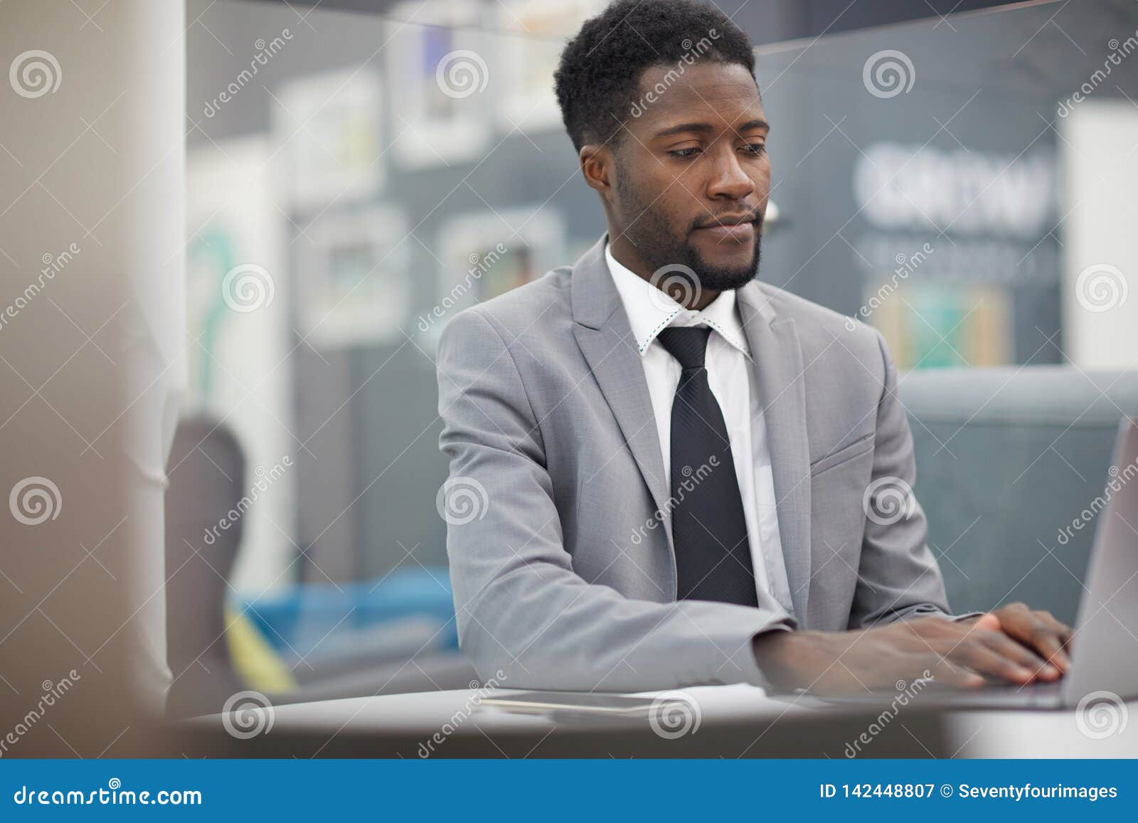 Successful African Businessman at Work Stock Image - Image of customer ...