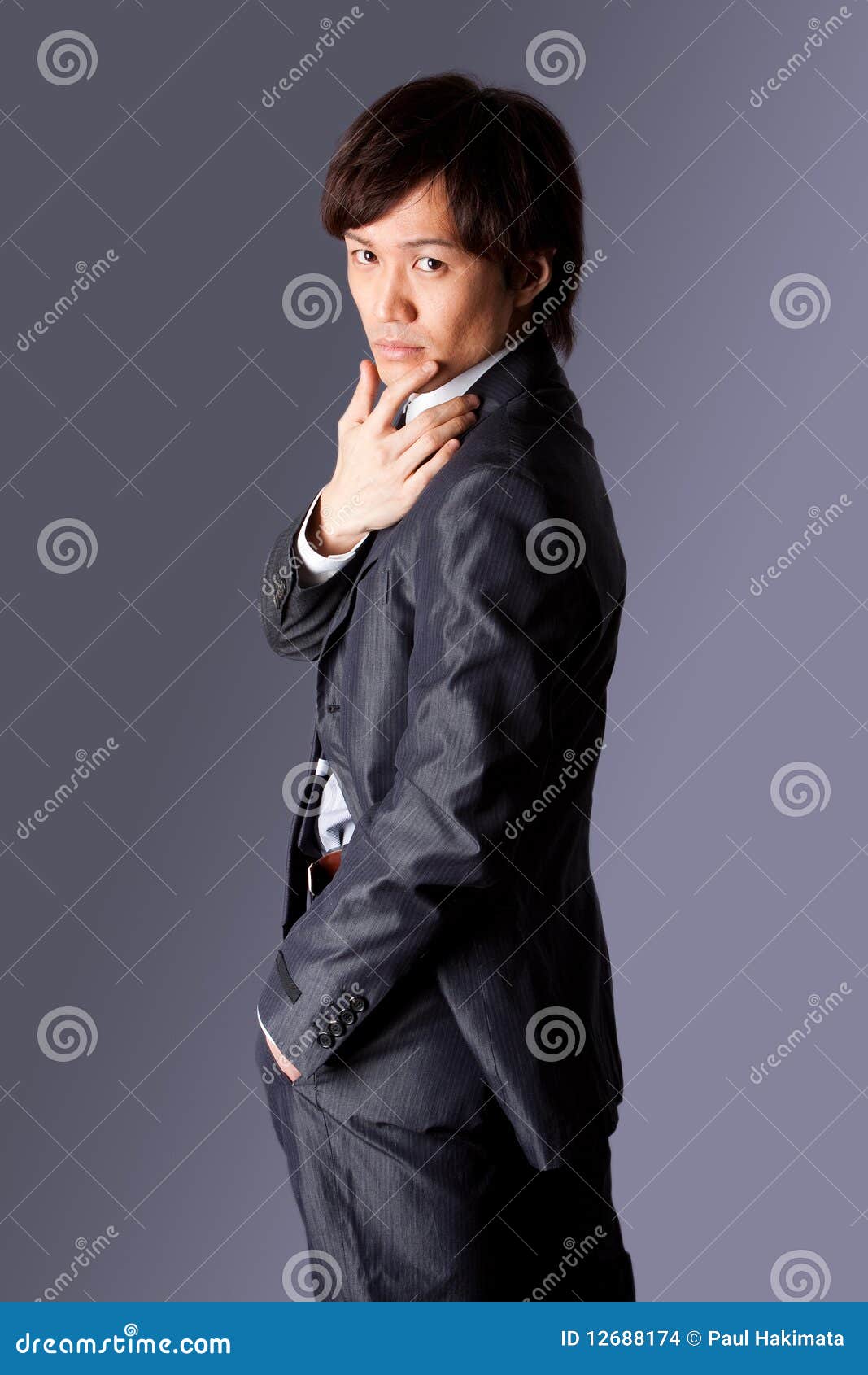 Successful Asian Business Man Thinking Stock Photo - Image of blazer ...