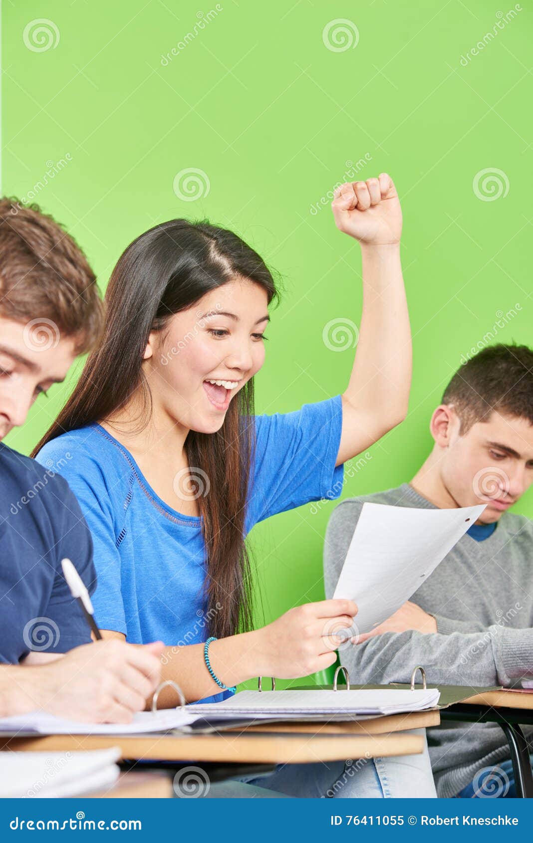 Successful Asian Student Celebrates Stock Image - Image of students ...