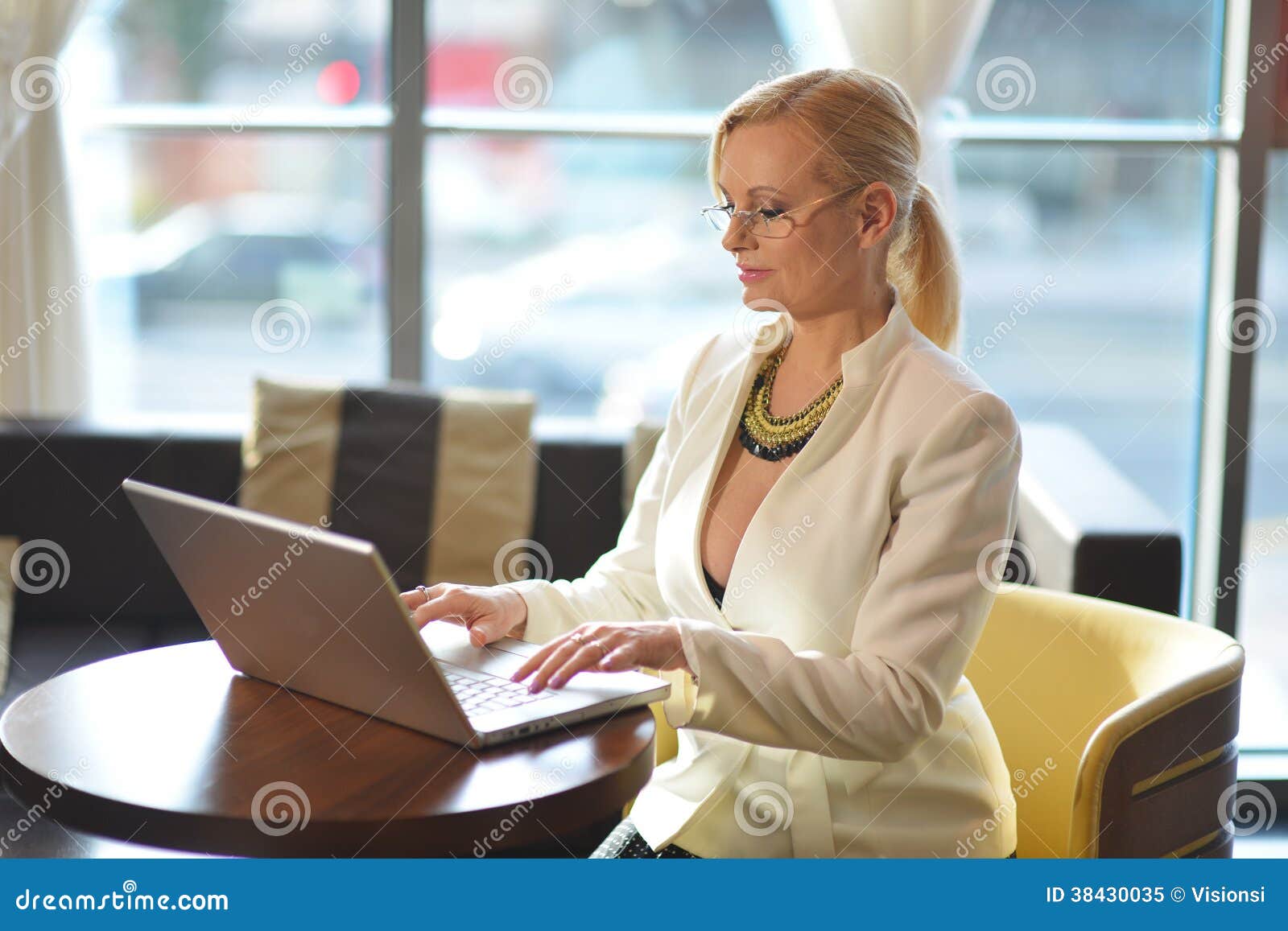 Successful and Atractive Middle Aged Businesswoman Working Stock Image ...