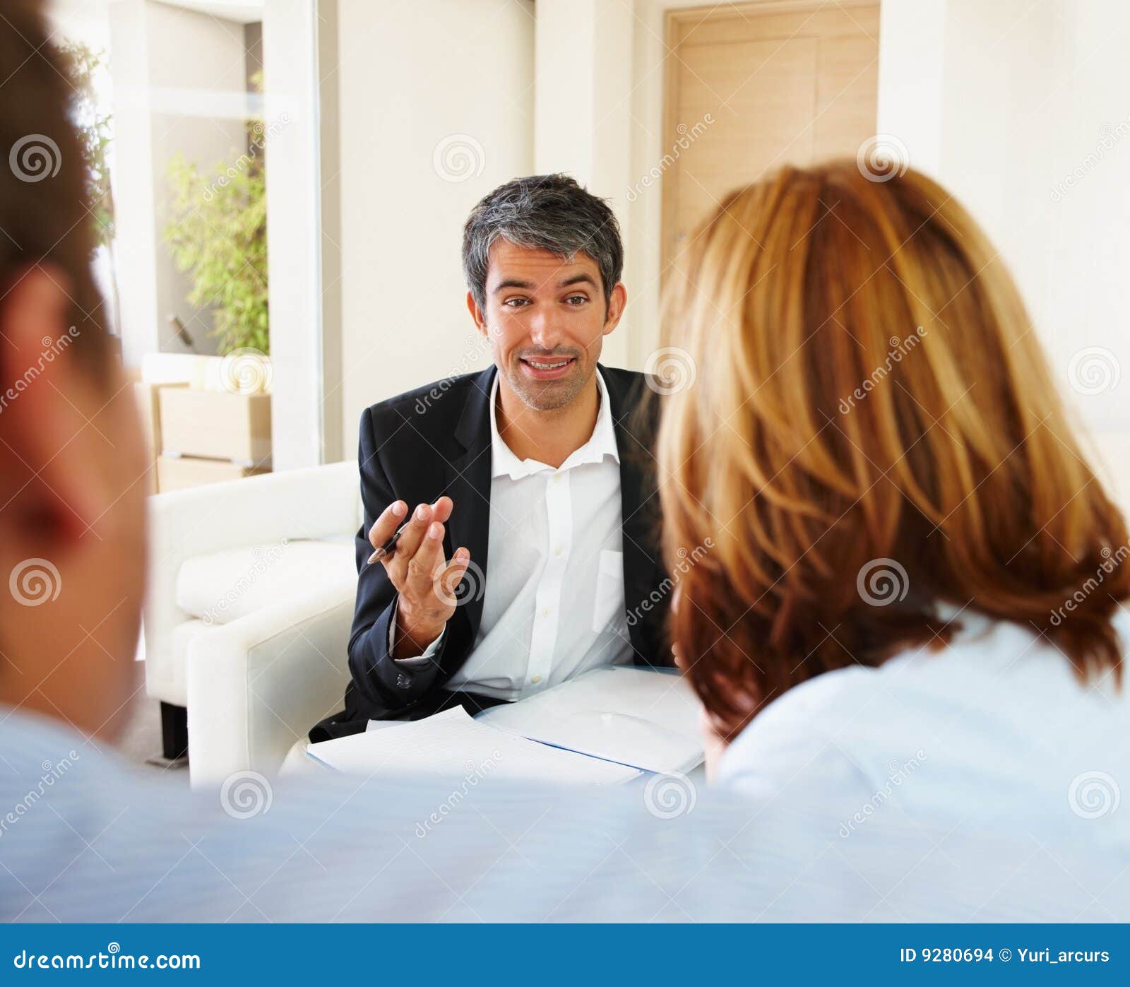 Successful Bank Executive in a Discussion Couple Stock Photo - Image of ...
