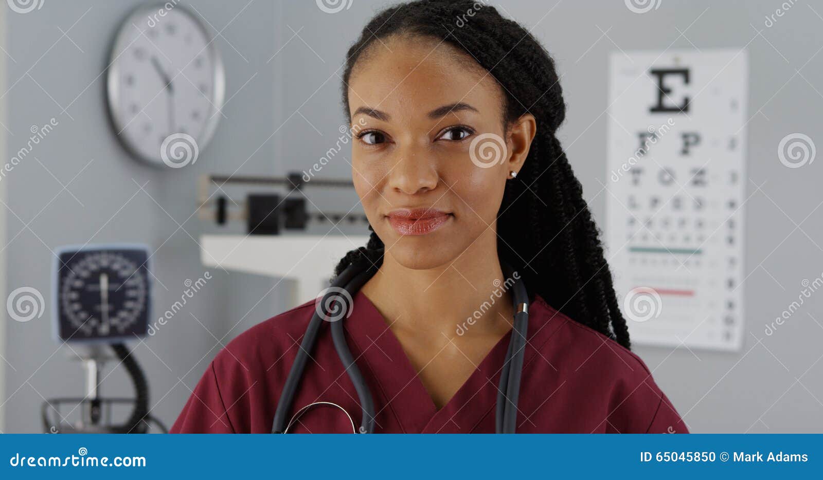 Successful Black Woman Doctor Smiling at Camera Stock Photo - Image of ...