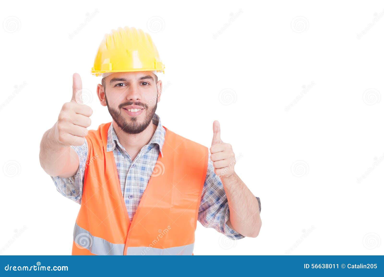 Successful Builder or Engineer Showing Like Gesture Stock Image - Image ...
