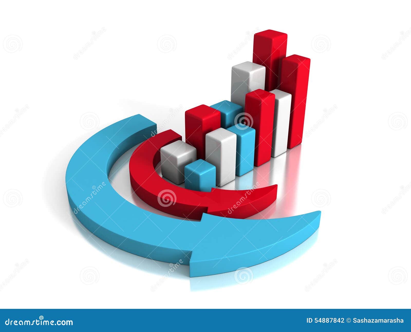 Successful Business Graph with Arrows Around Stock Illustration ...