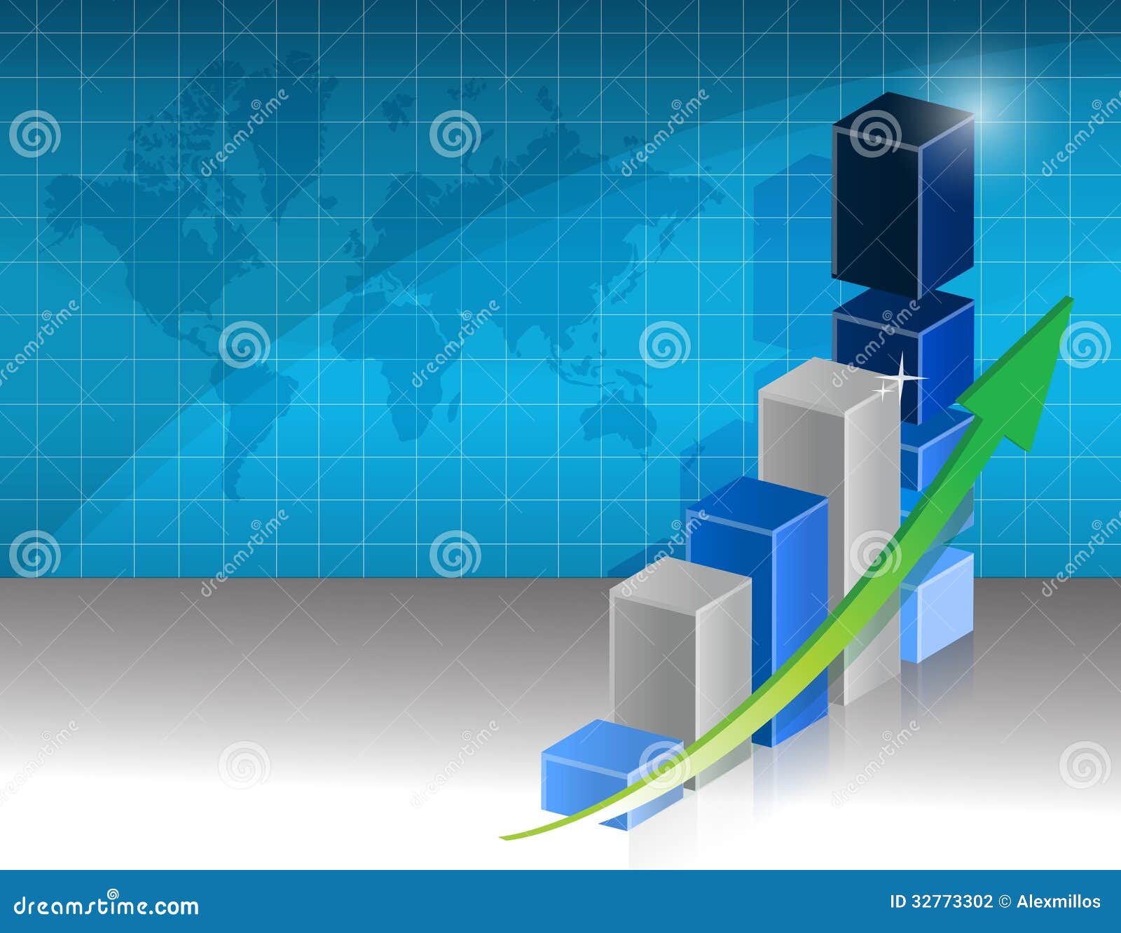 Successful Business Graph Illustration Design Stock Illustration ...