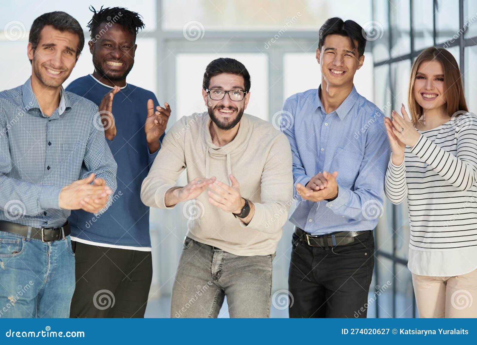 Successful Business Group Applauding at the Office Stock Image - Image ...
