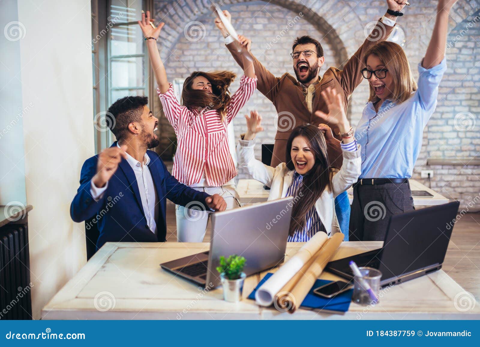 Business Group of People at Work in Office Stock Image - Image of ...