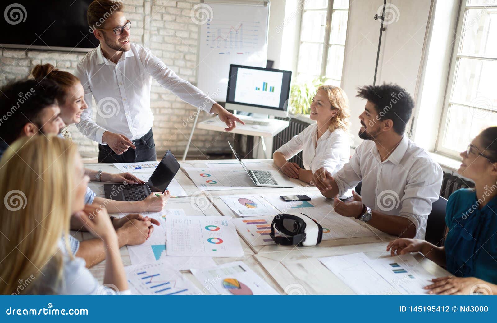 Successful Business Group Working at the Office. Stock Photo - Image of ...