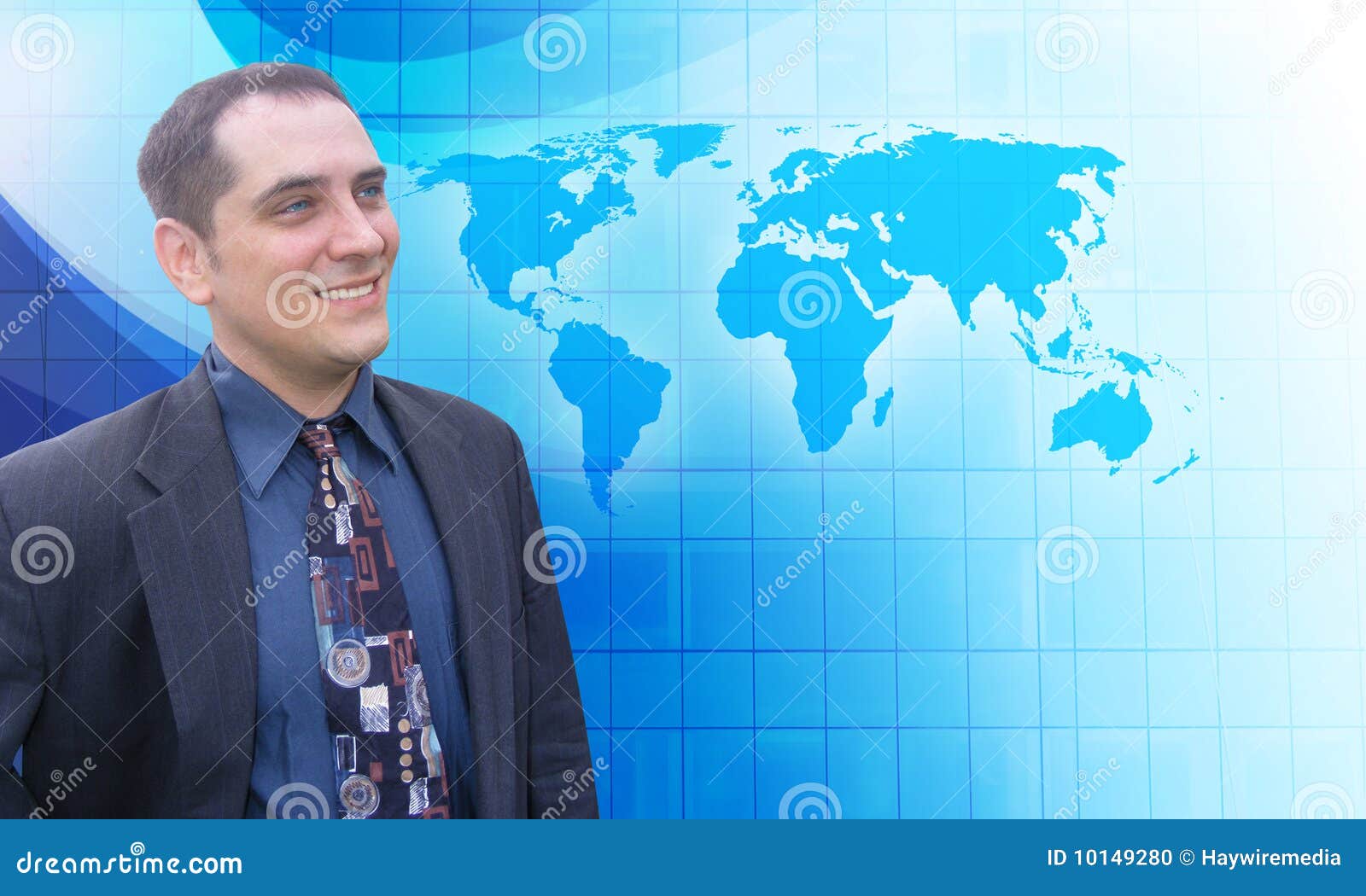 Successful Business Man with Blue Vision Stock Photo - Image of ...