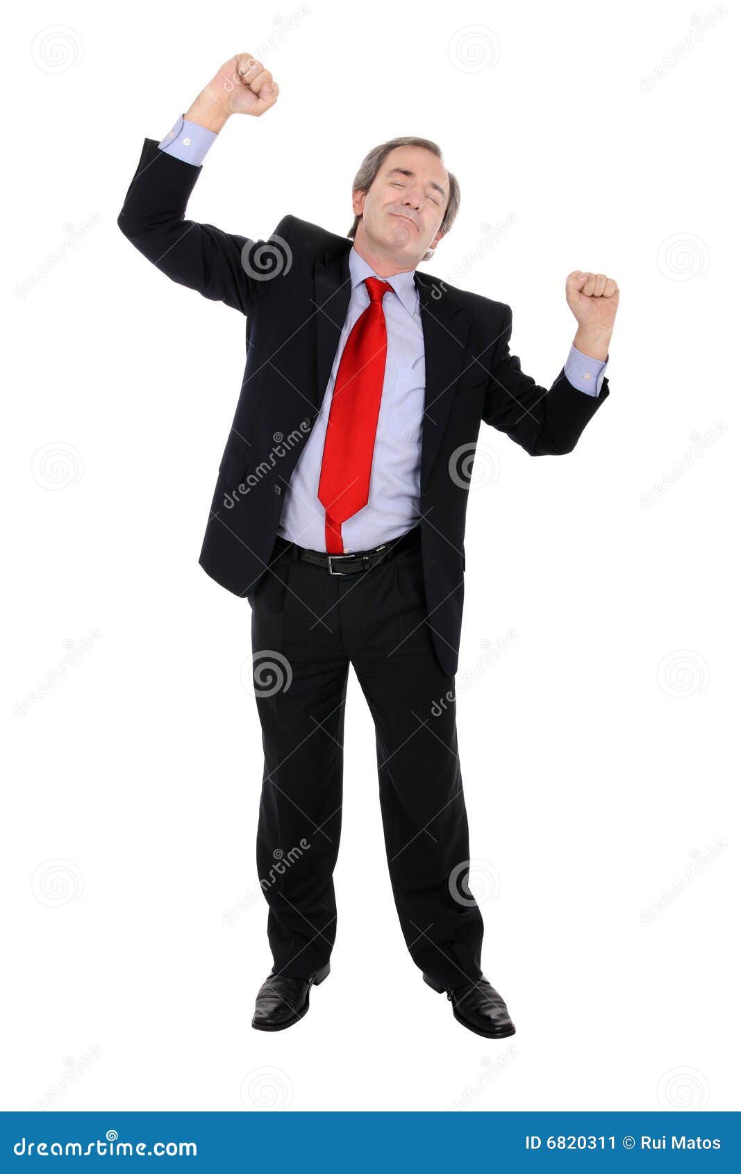 Successful Business Man Cheering Royalty-Free Stock Photo ...