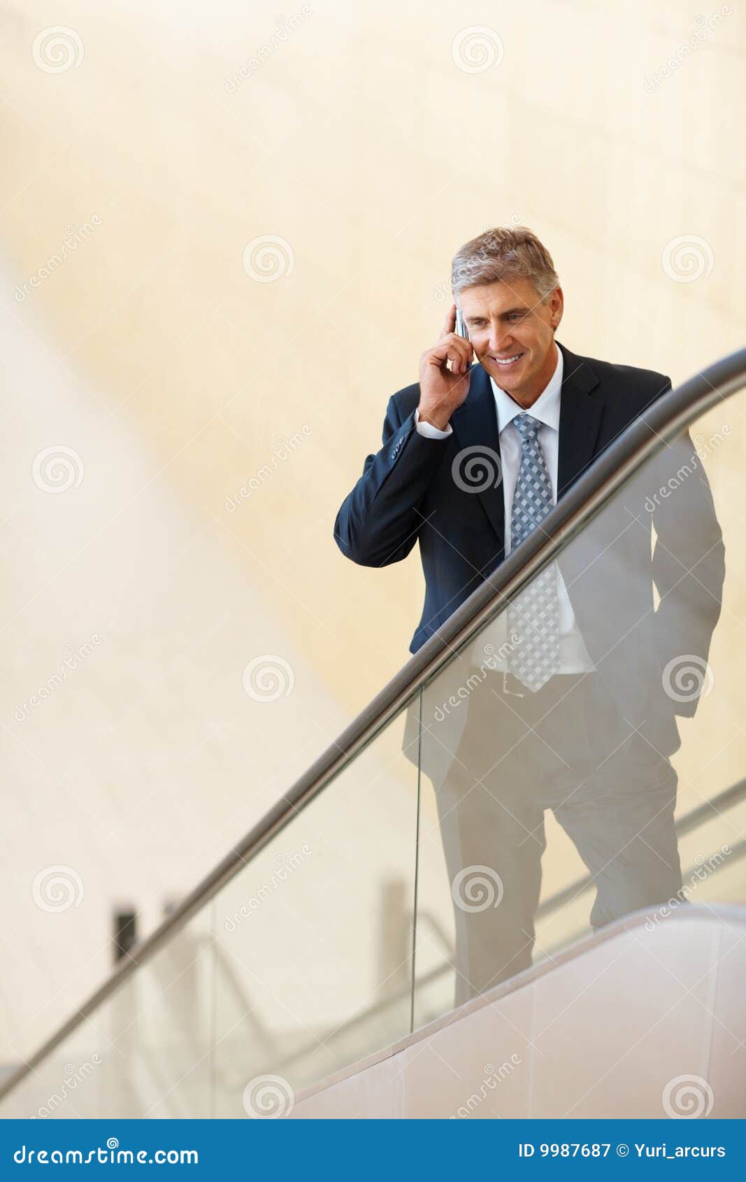A Successful Business Man Communicating on Mobile Stock Image - Image ...