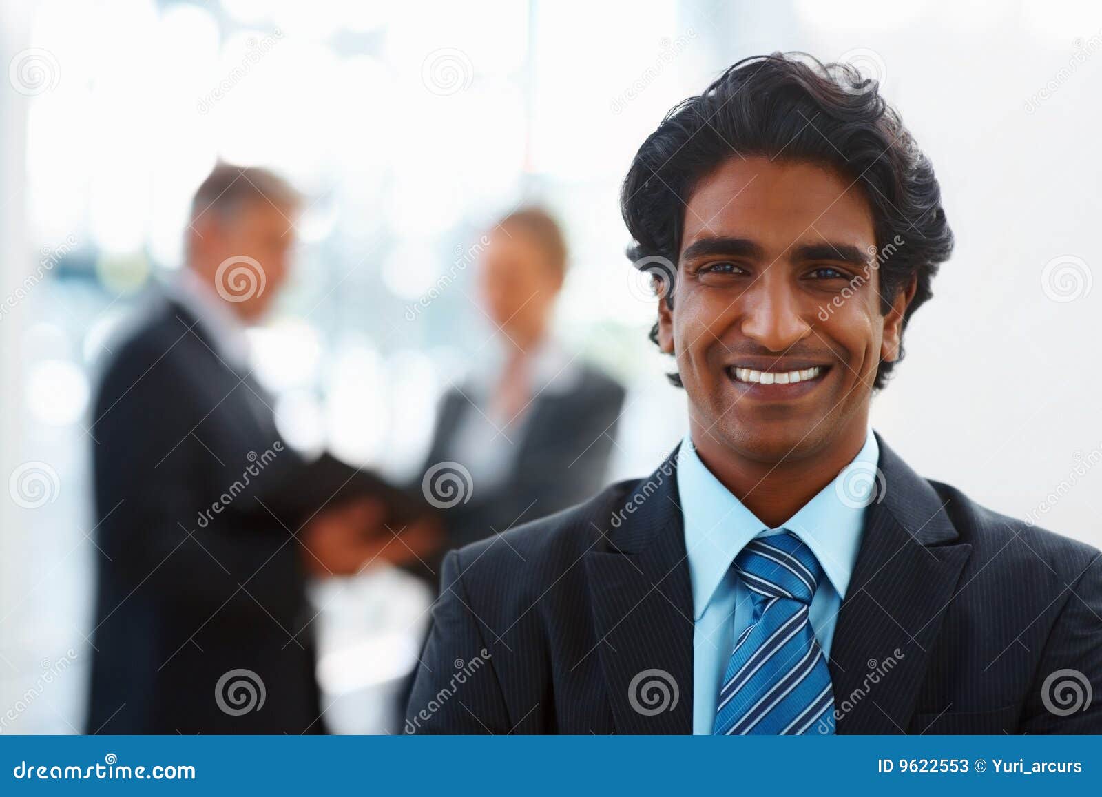 Successful Business Man with His Staff Behind Him Stock Image - Image ...