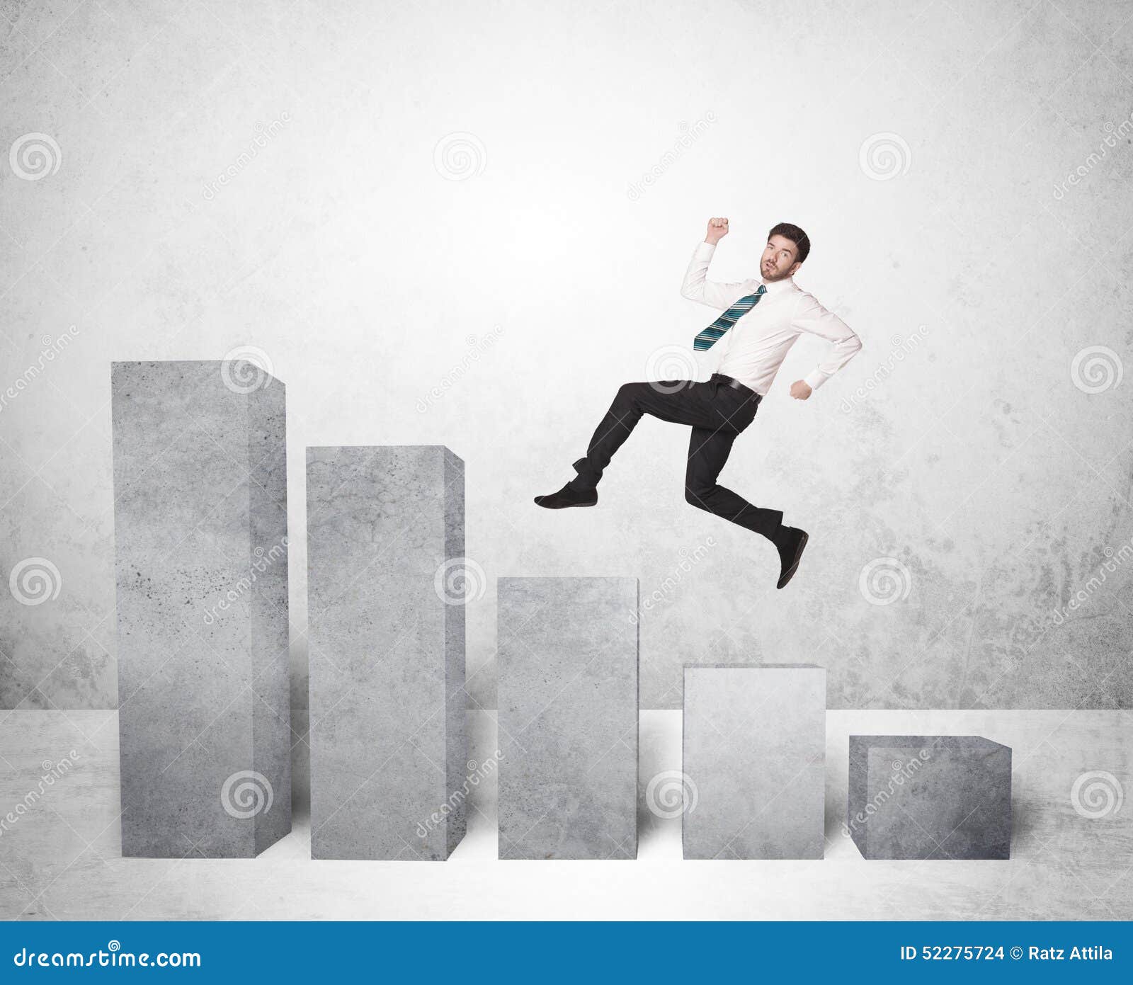 Successful Business Man Jumping Over Charts on Background Stock Photo ...
