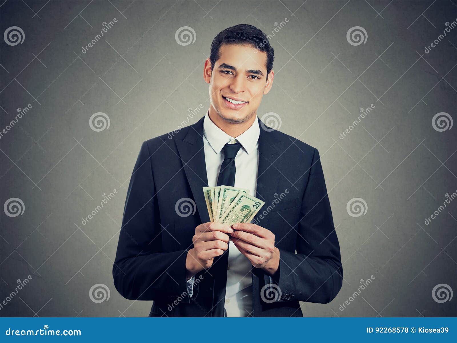 Successful Business Man with Money Stock Photo - Image of ethnic ...