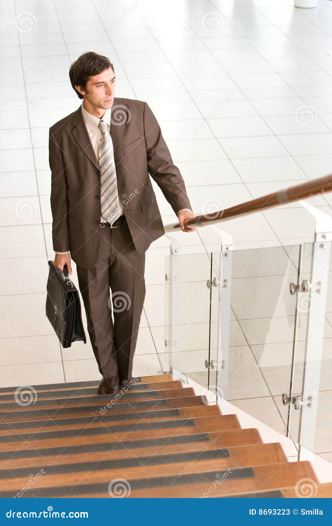 Successful Business Man Moving Up Stock Image - Image of suit, handsome ...