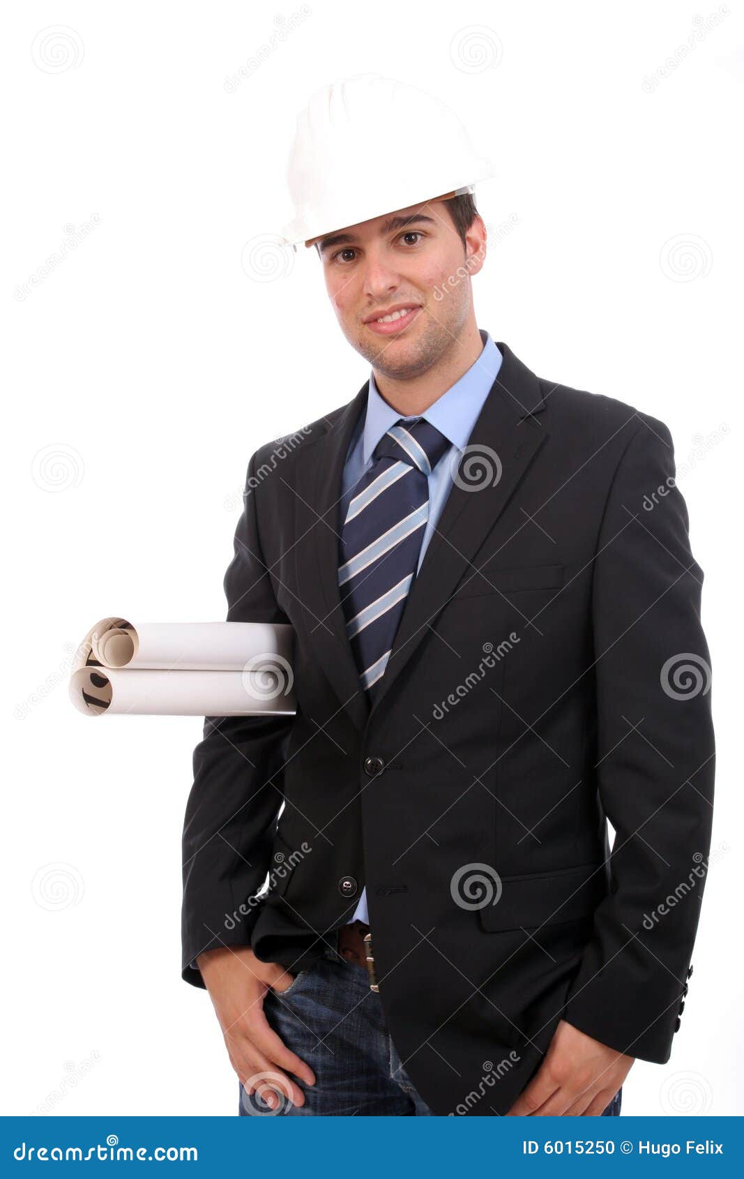 Successful Business Man with New Project Stock Photo - Image of blue ...