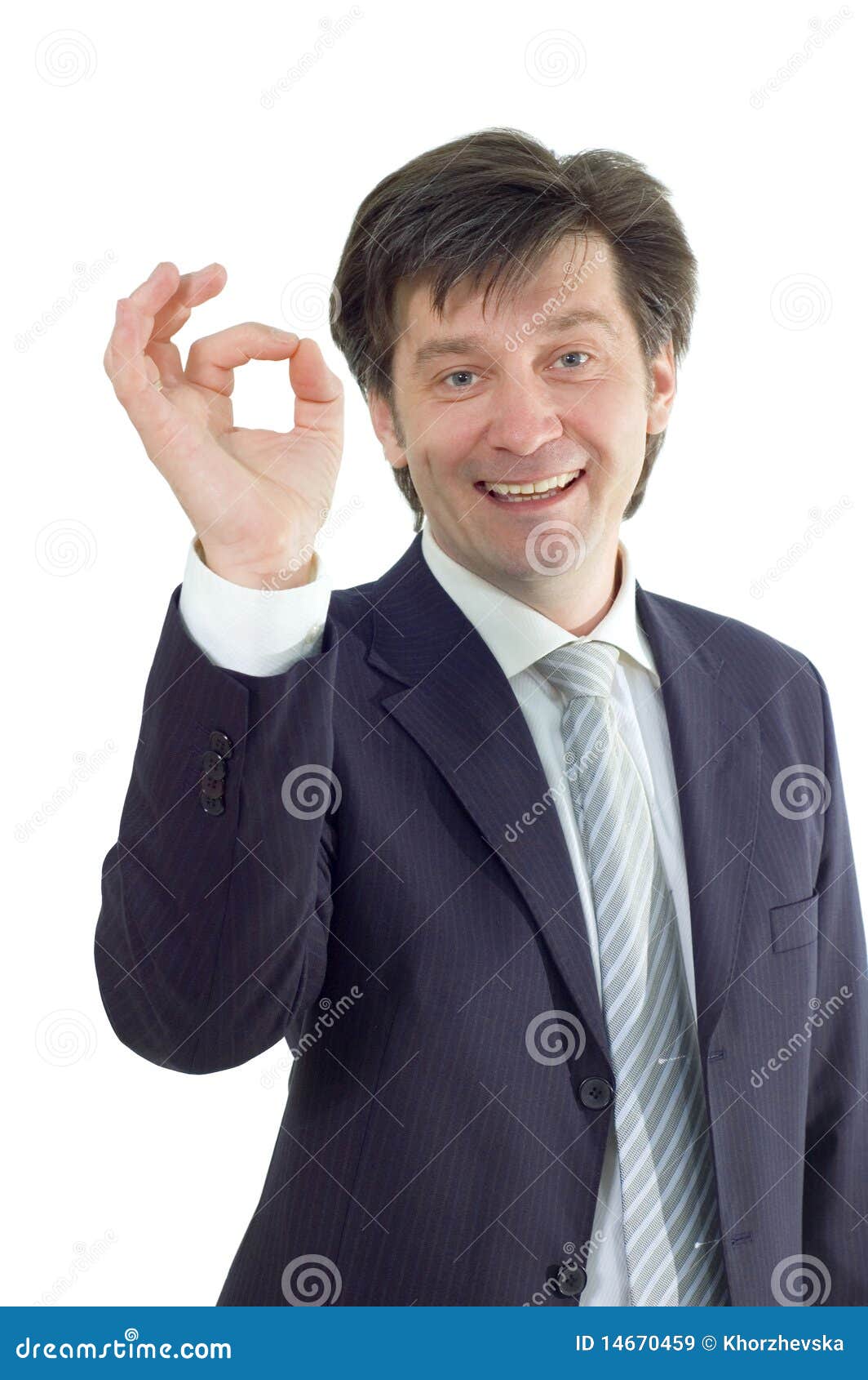 Successful Business Man with Ok Sign Stock Image - Image of happy ...
