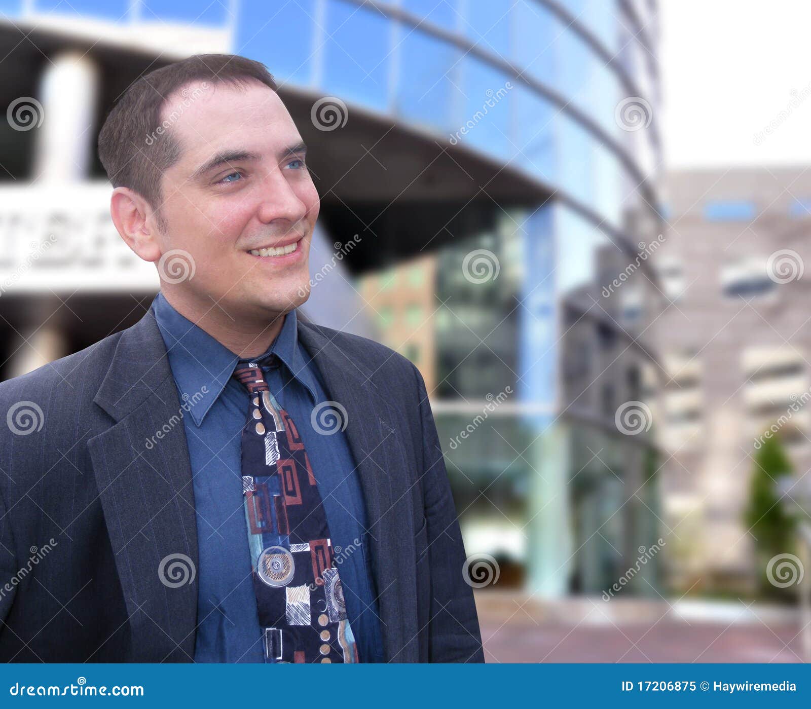 Successful Business Man Standing by Building Stock Image - Image of ...