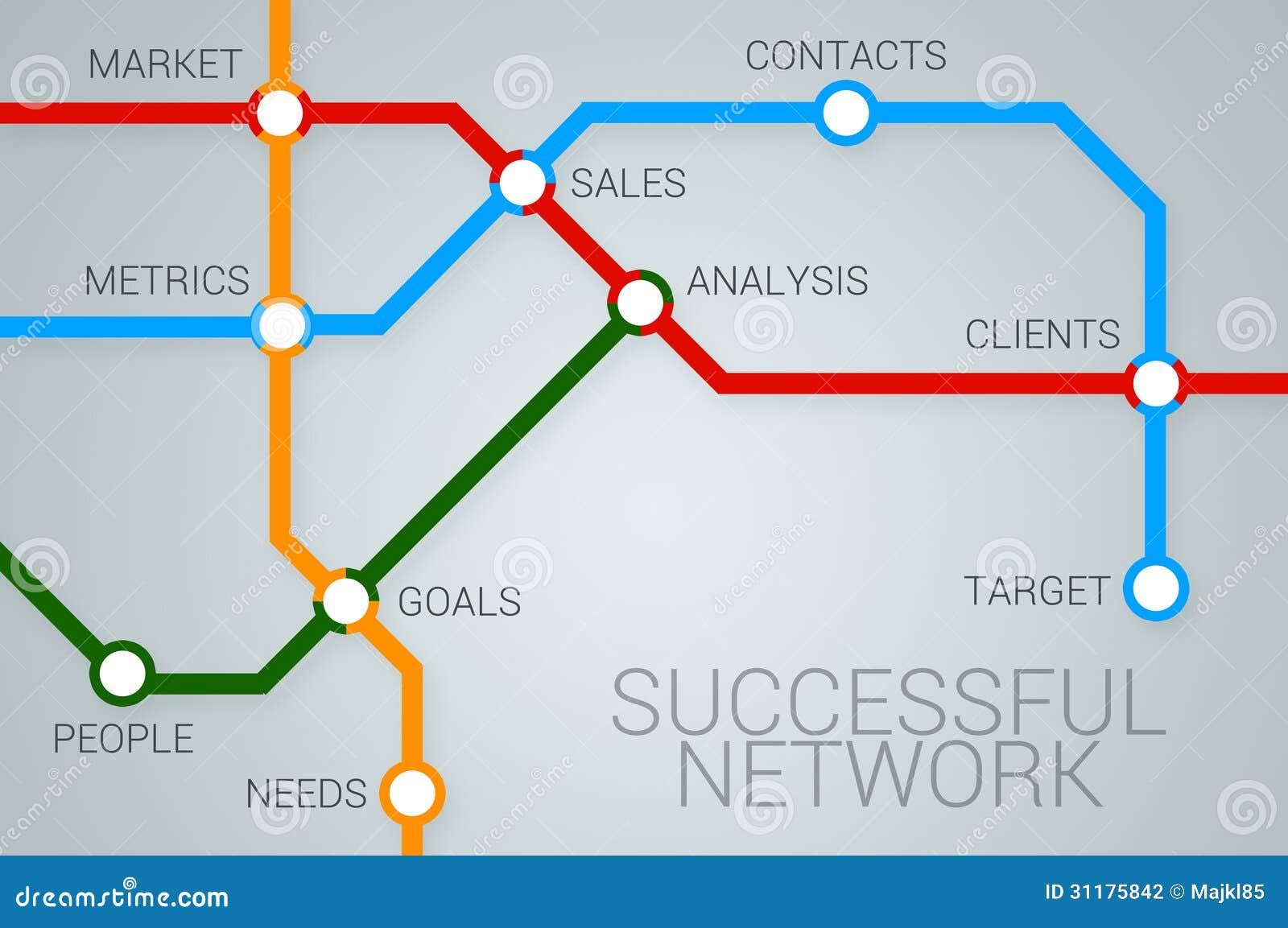 Successful Business Network Stock Illustration - Illustration of ...