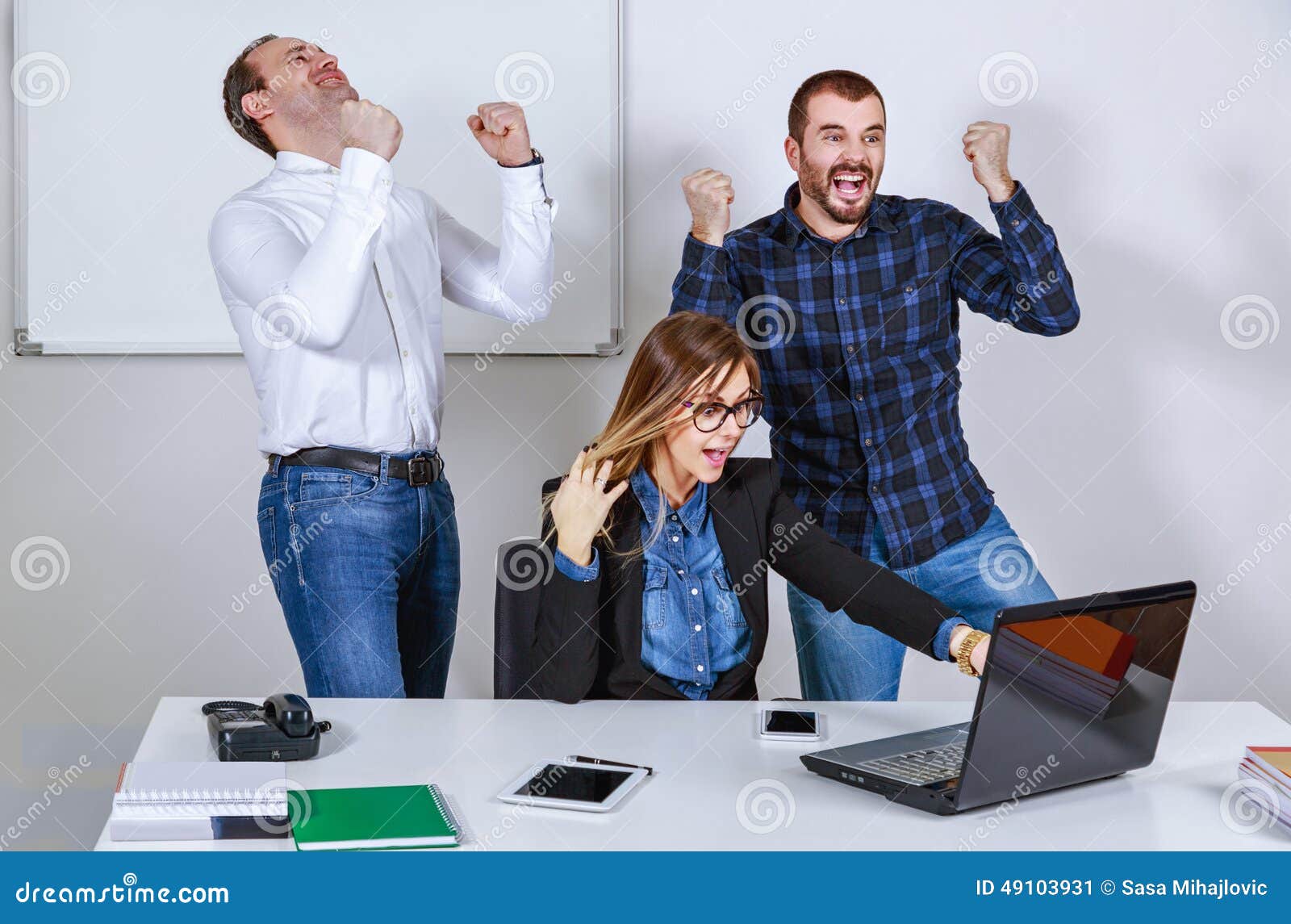 Successful Business People Hands Up Stock Image - Image of happy ...
