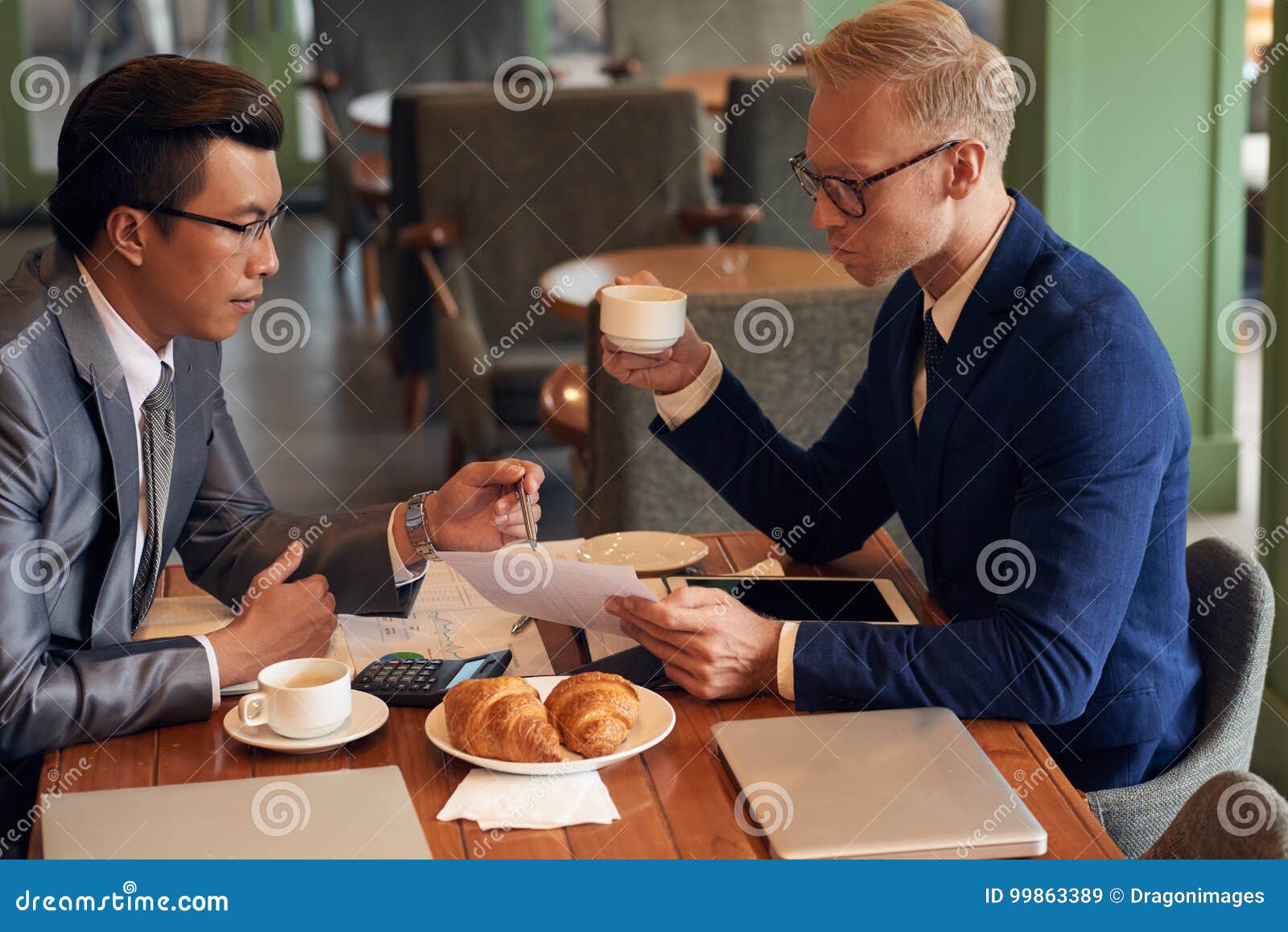 Coffee and papers stock image. Image of colleague, analyzing - 99863389