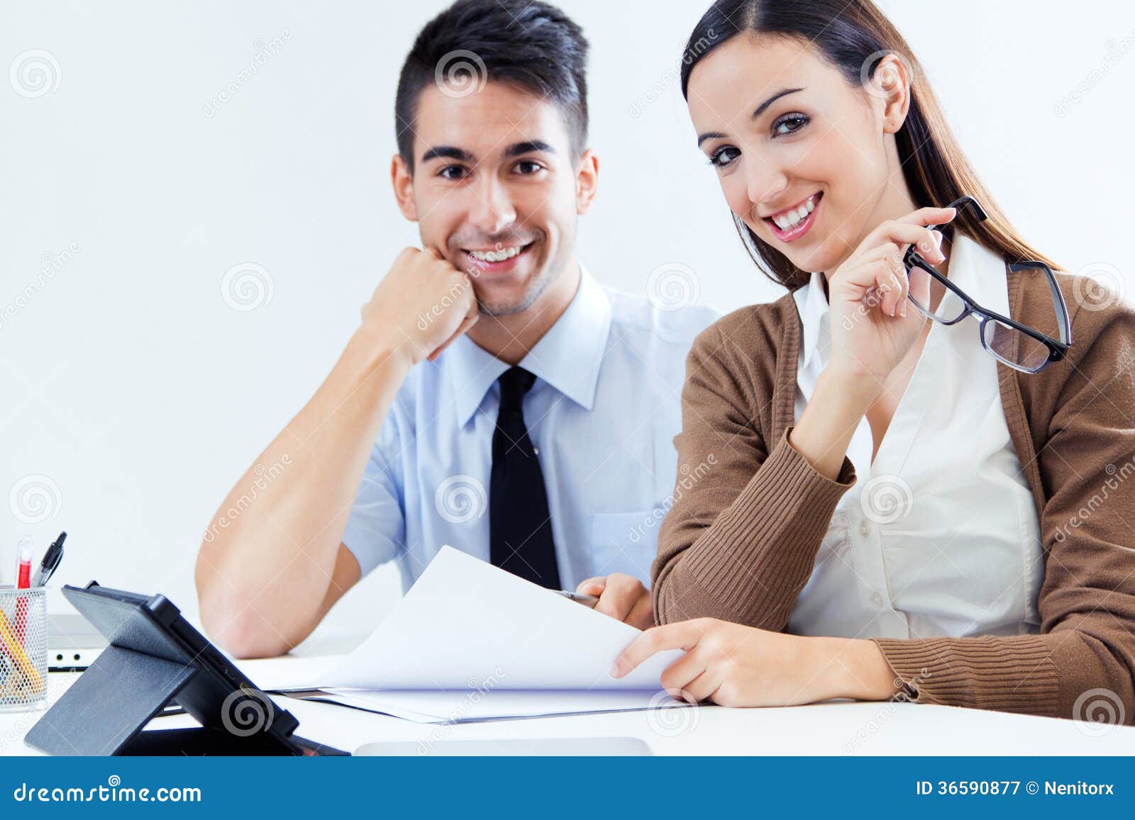 Successful Business People at Work Stock Image - Image of caucasian ...