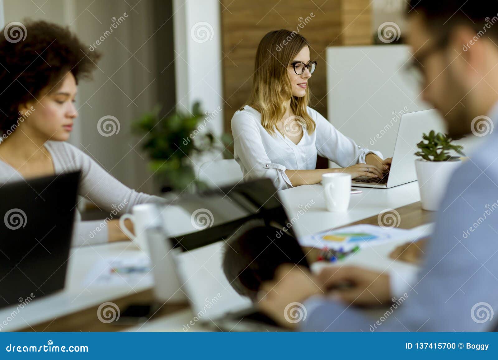Business People Working in Modern Office Stock Photo - Image of people ...