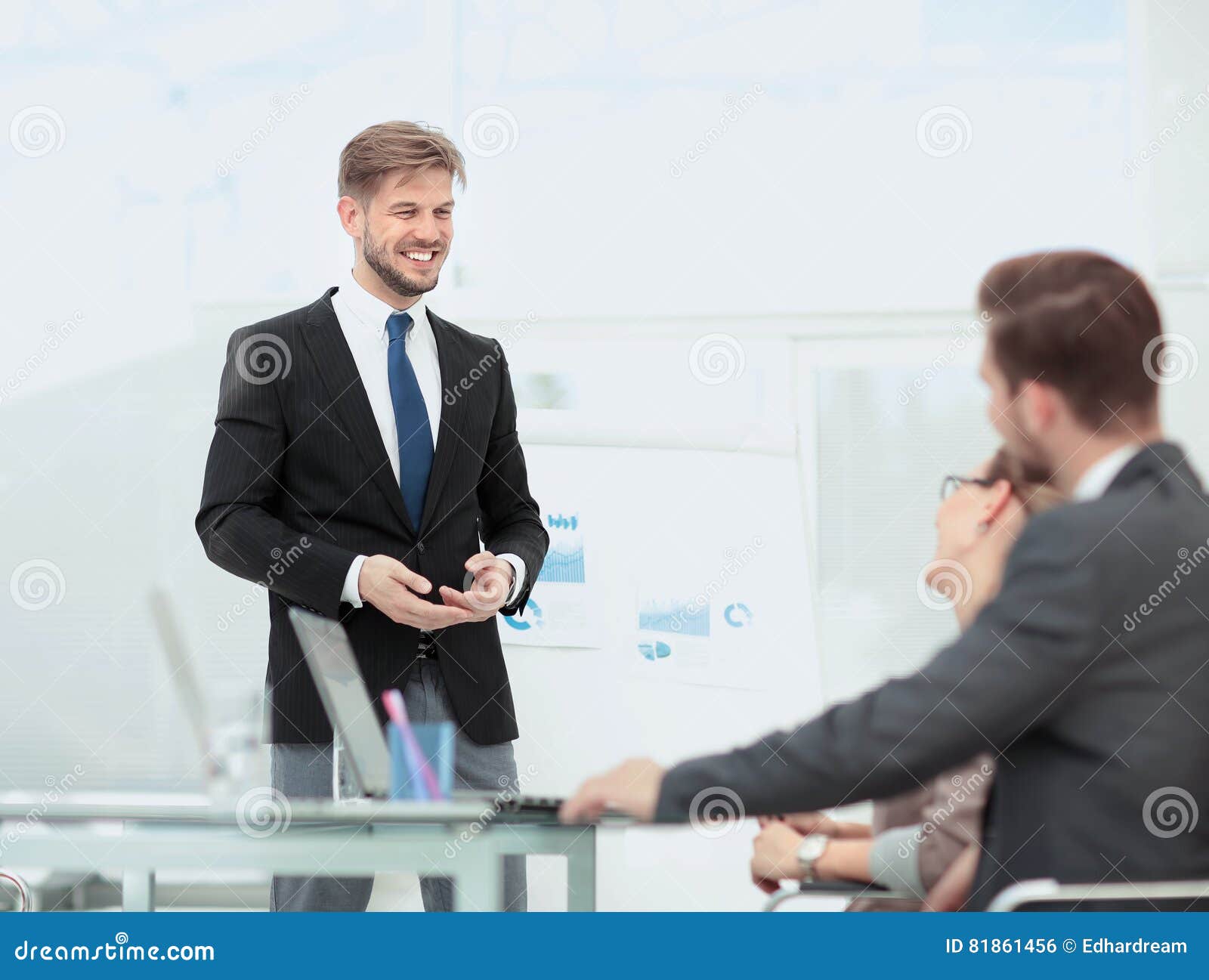 Successful Business Presentation of a Man at the Office Stock Photo ...