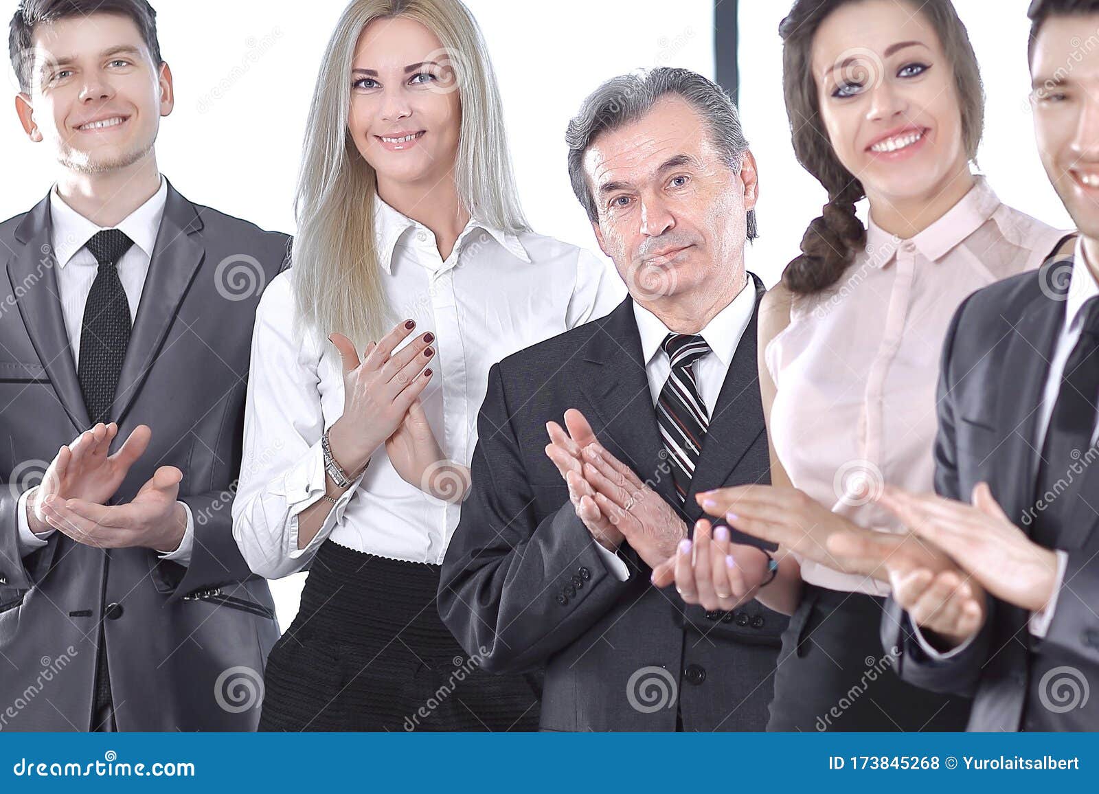 Successful Business Team Applauding at the Office Stock Photo - Image ...