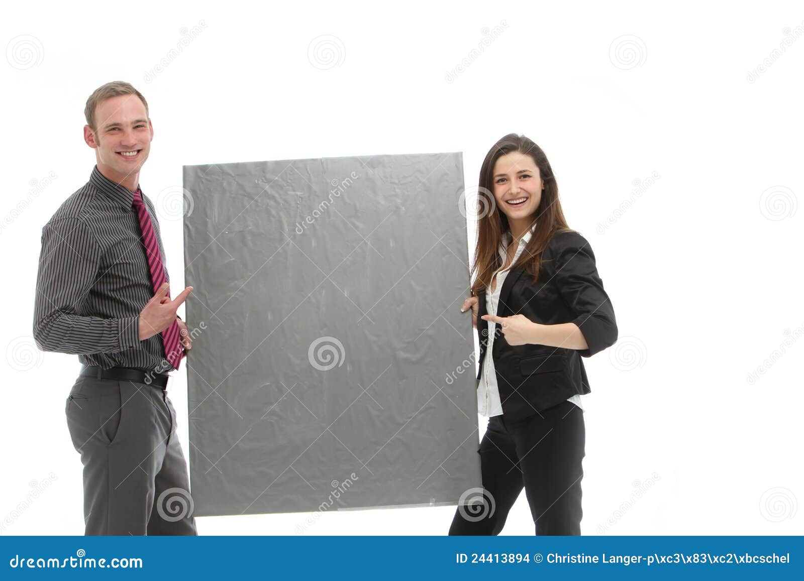 Successful Business Team Holding Blank Board Stock Photo - Image of ...