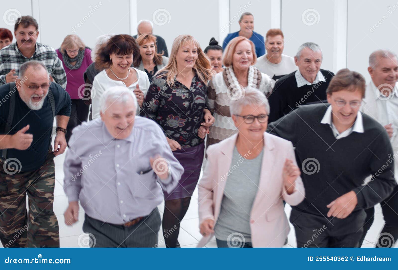 Successful Business Team Running in the Office Hall Stock Photo - Image ...