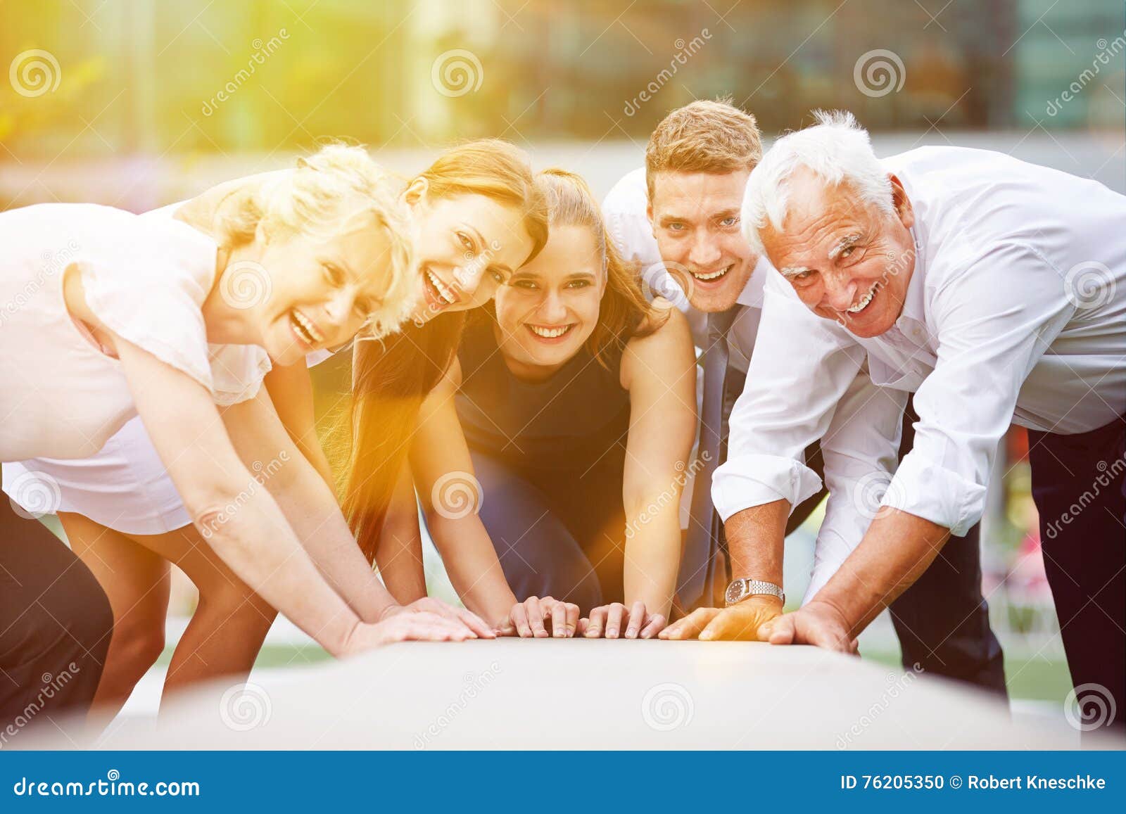 Successful Business Team Showing Strength and Power Stock Photo - Image ...