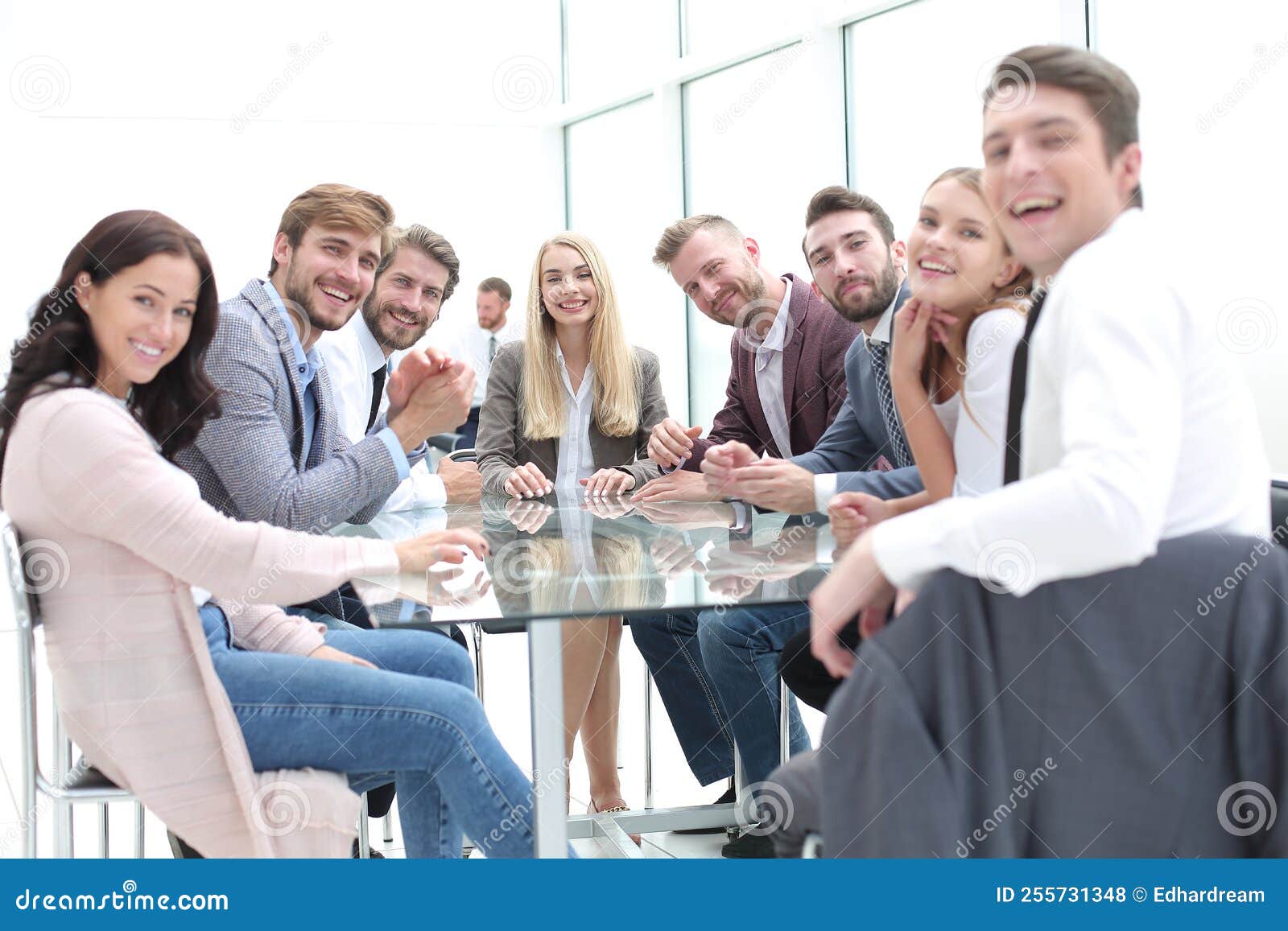 Successful Business Team Sitting at the Table in the Conference Room ...
