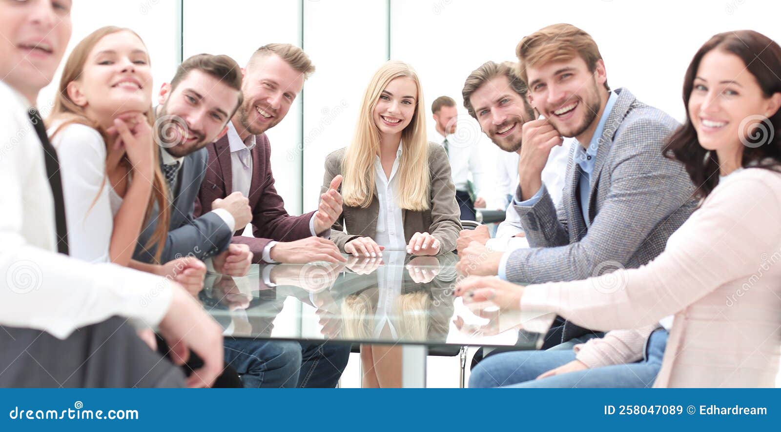 Successful Business Team Sitting at the Table in the Conference Stock ...