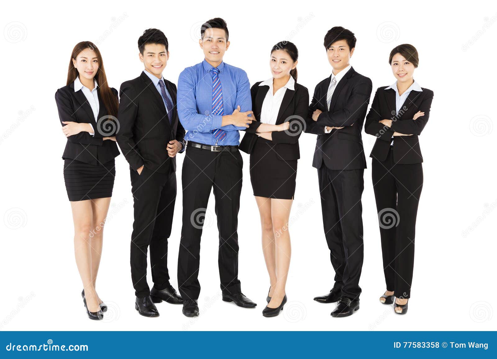 Successful Business Team Standing on White Background Stock Photo ...