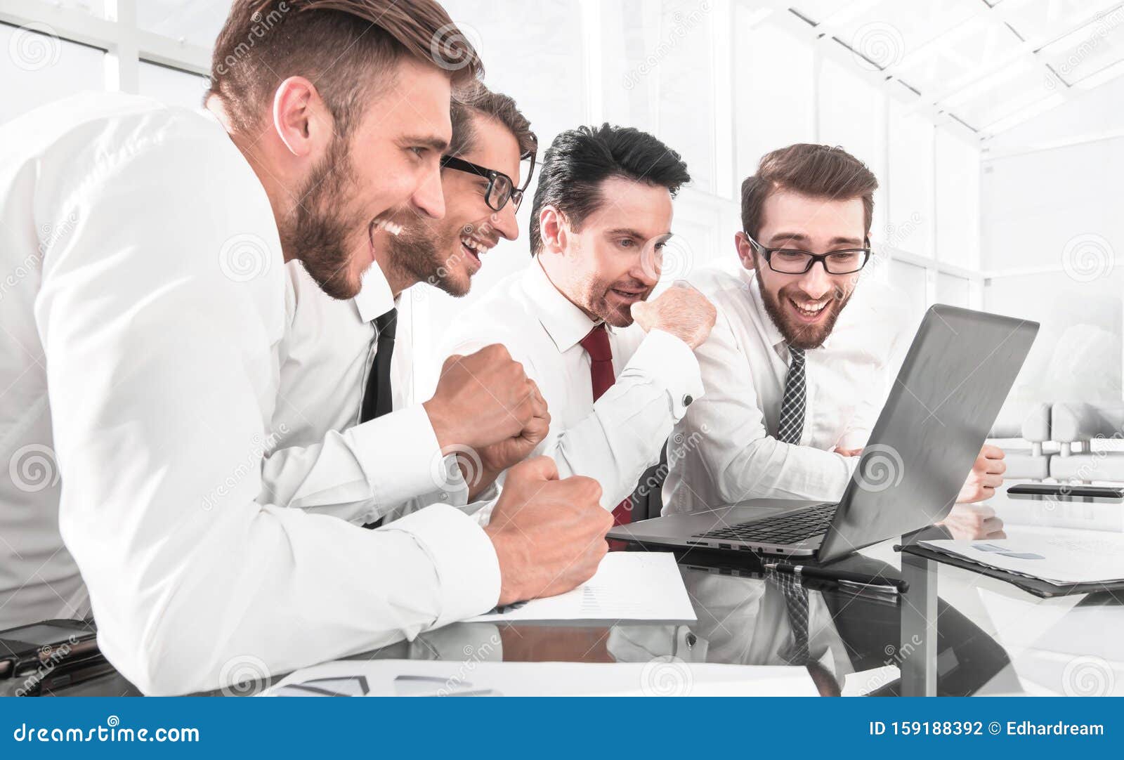 Successful Business Team Using Laptop for Work Stock Photo - Image of ...
