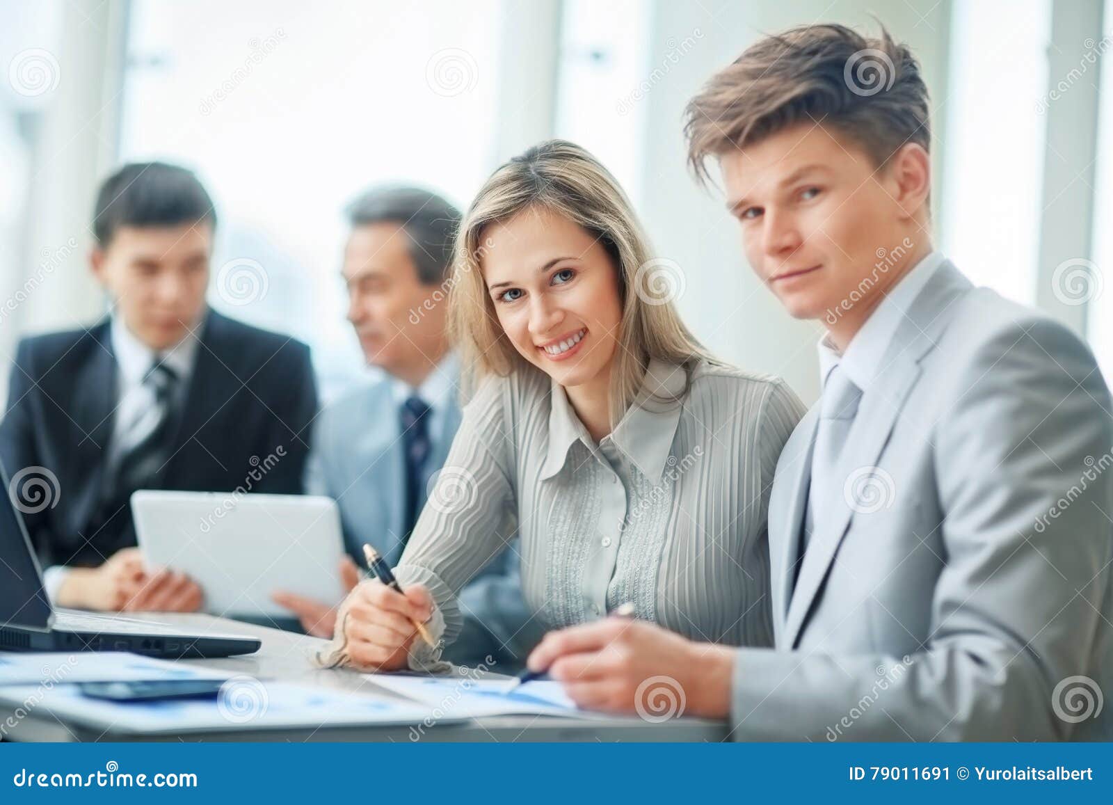 Successful Business Team in a Workplace Stock Image - Image of ...