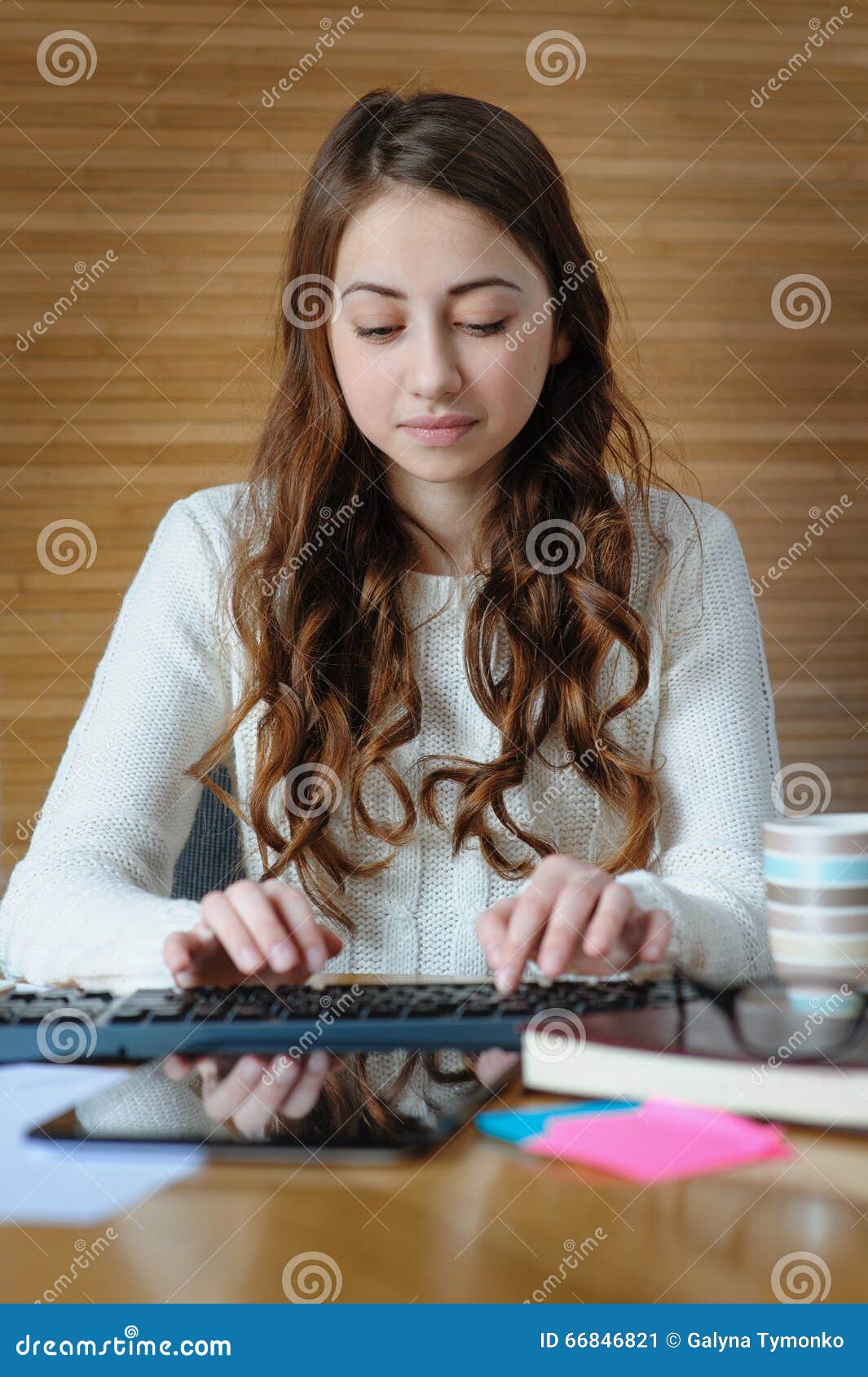 Successful Business Woman Working at the Office at the Computer Stock ...