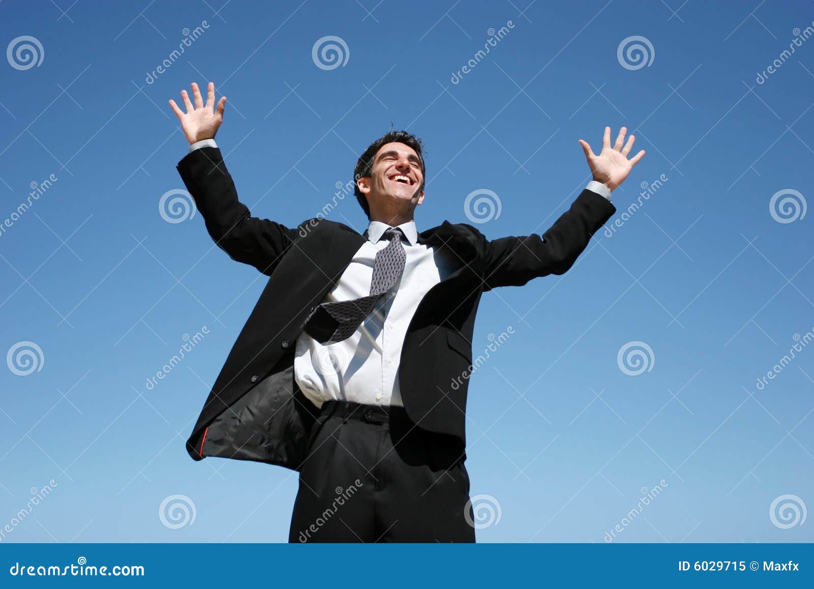 Successful businessman stock image. Image of suit, celebrating - 6029715