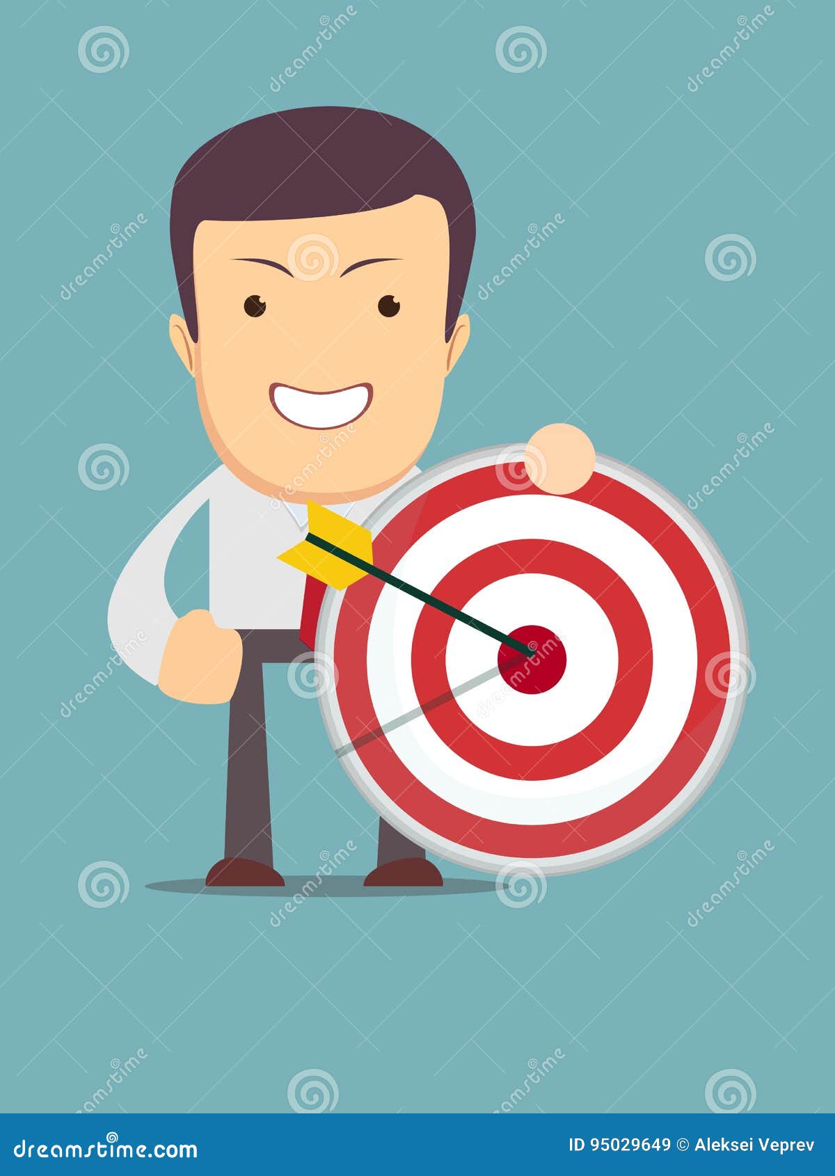 Successful Businessman Aiming Target with Arrow Stock Vector ...