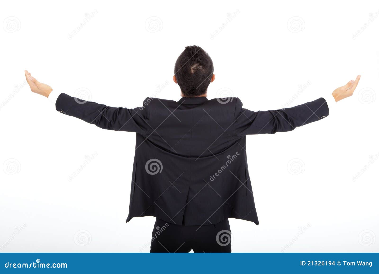 Successful Businessman Showing Thumb Up At Workplace With A Laptop ...